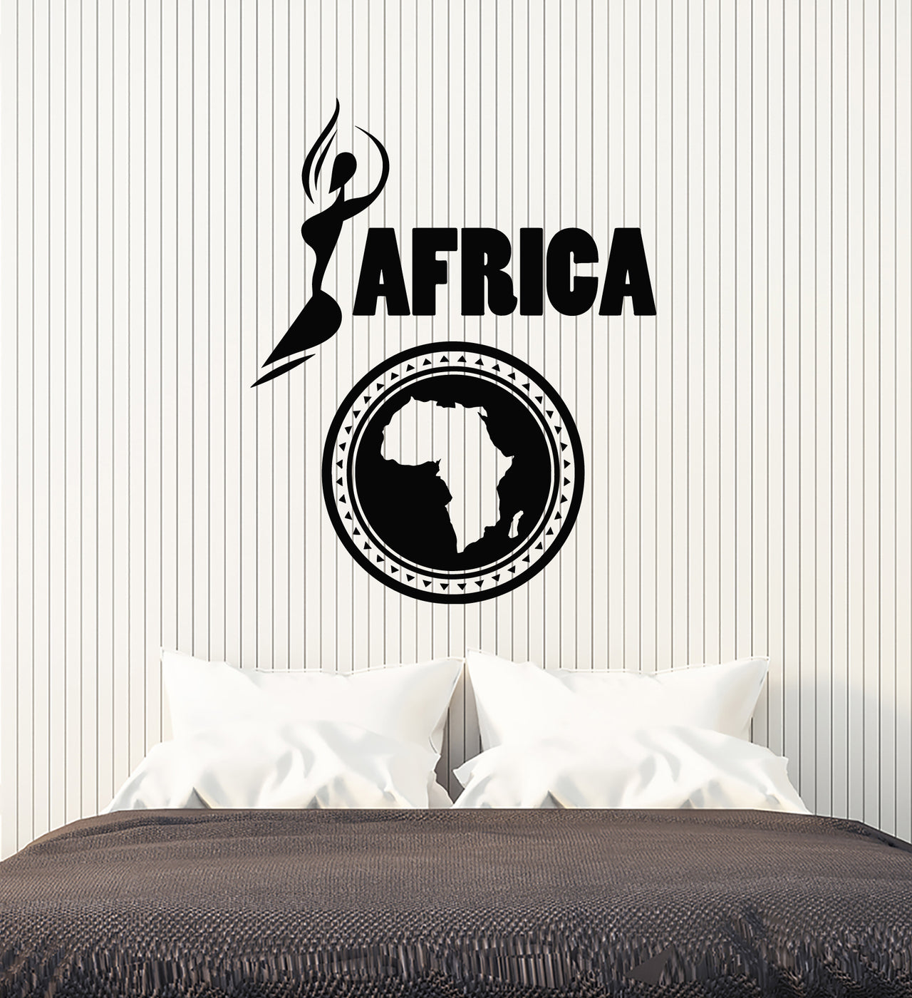Vinyl Wall Decal African Continent Symbol Africa Map Ethnic Style Stic ...