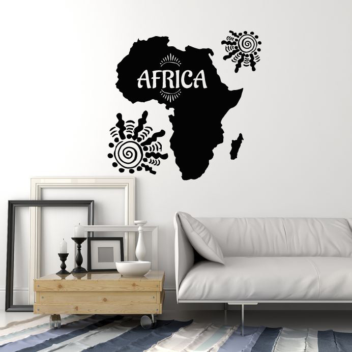 Vinyl Wall Decal Africa Map African Style Home Decoration Room Sticker ...