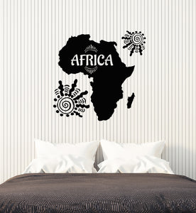 Vinyl Wall Decal Africa Map African Style Home Decoration Room Sticker ...