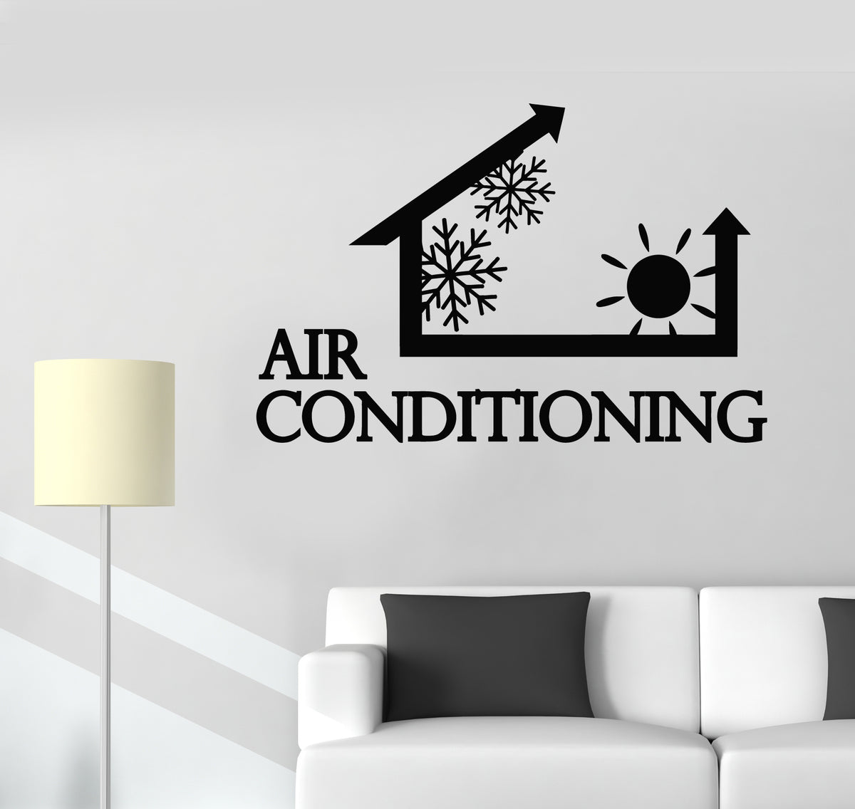 Vinyl Wall Decal Air Conditioning System Services Homes Stickers Mural ...