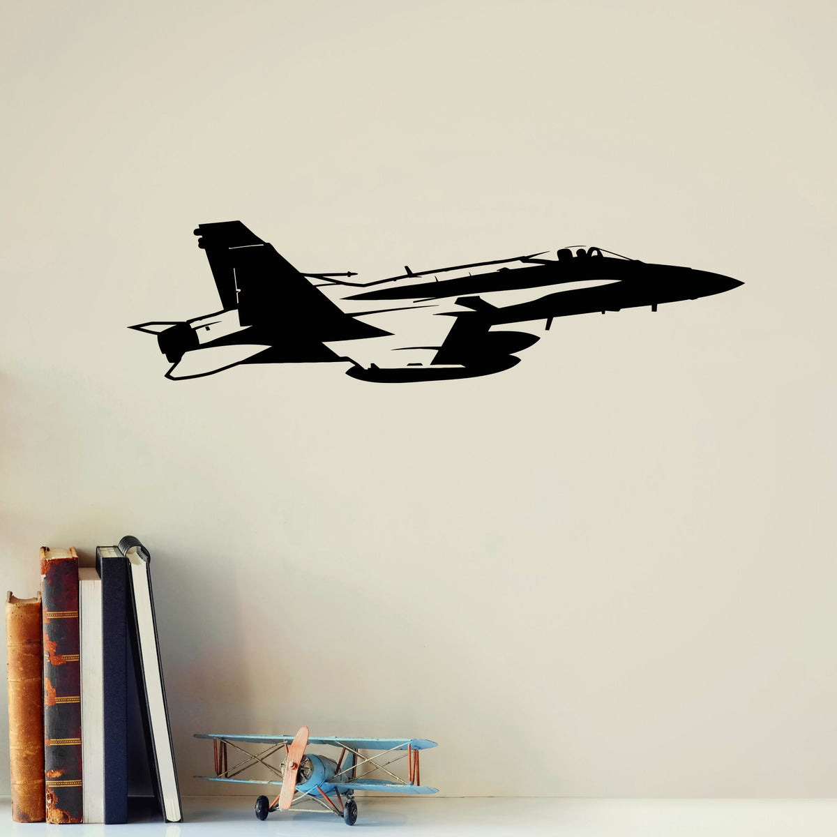 Vinyl Wall Decal Fighter Jet Aircraft Military Aviation Boy Room Stick ...