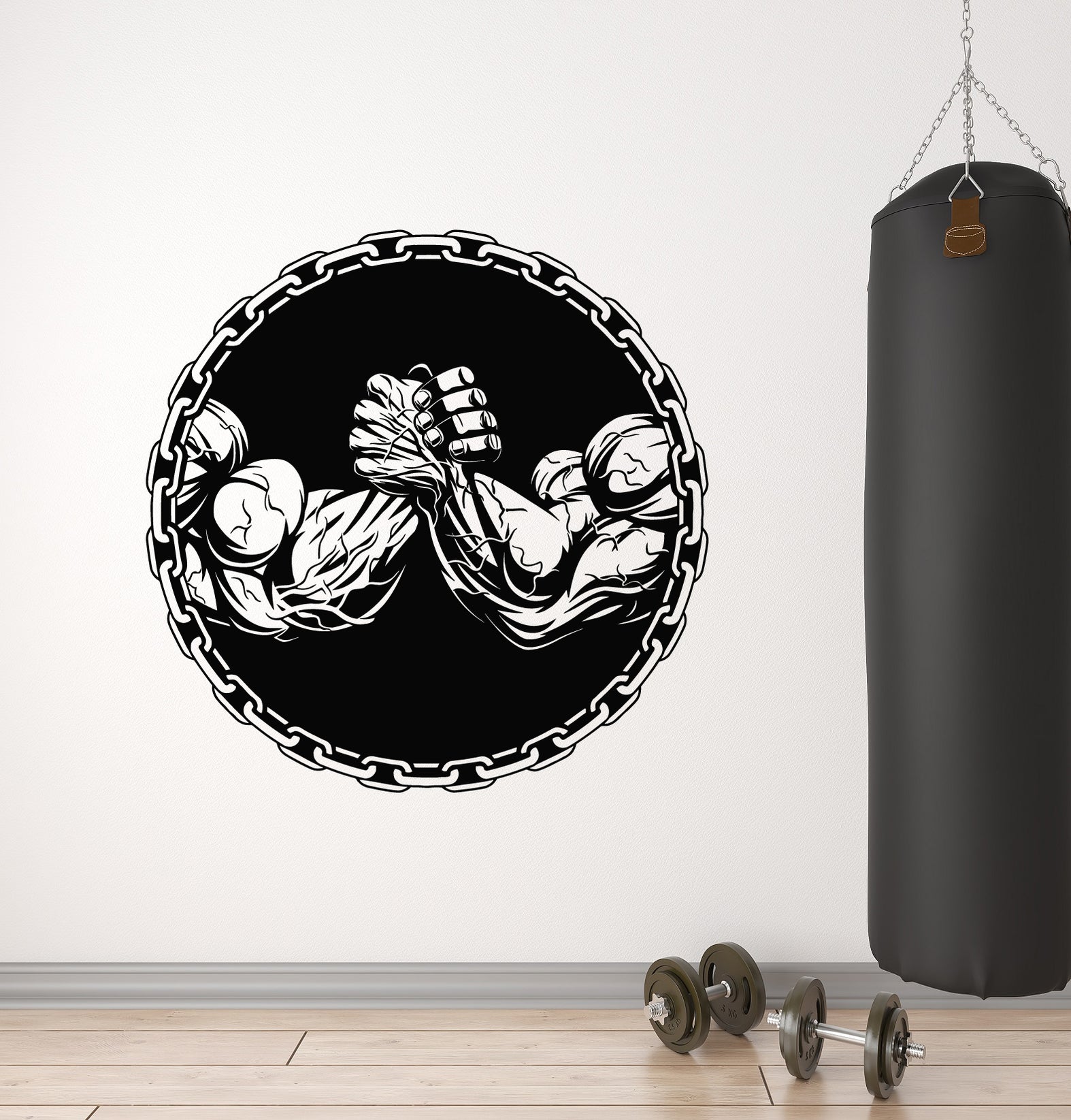 Vinyl Wall Decal Arm Wrestling Muscle Gym Bodybuilding Sports Decor St ...