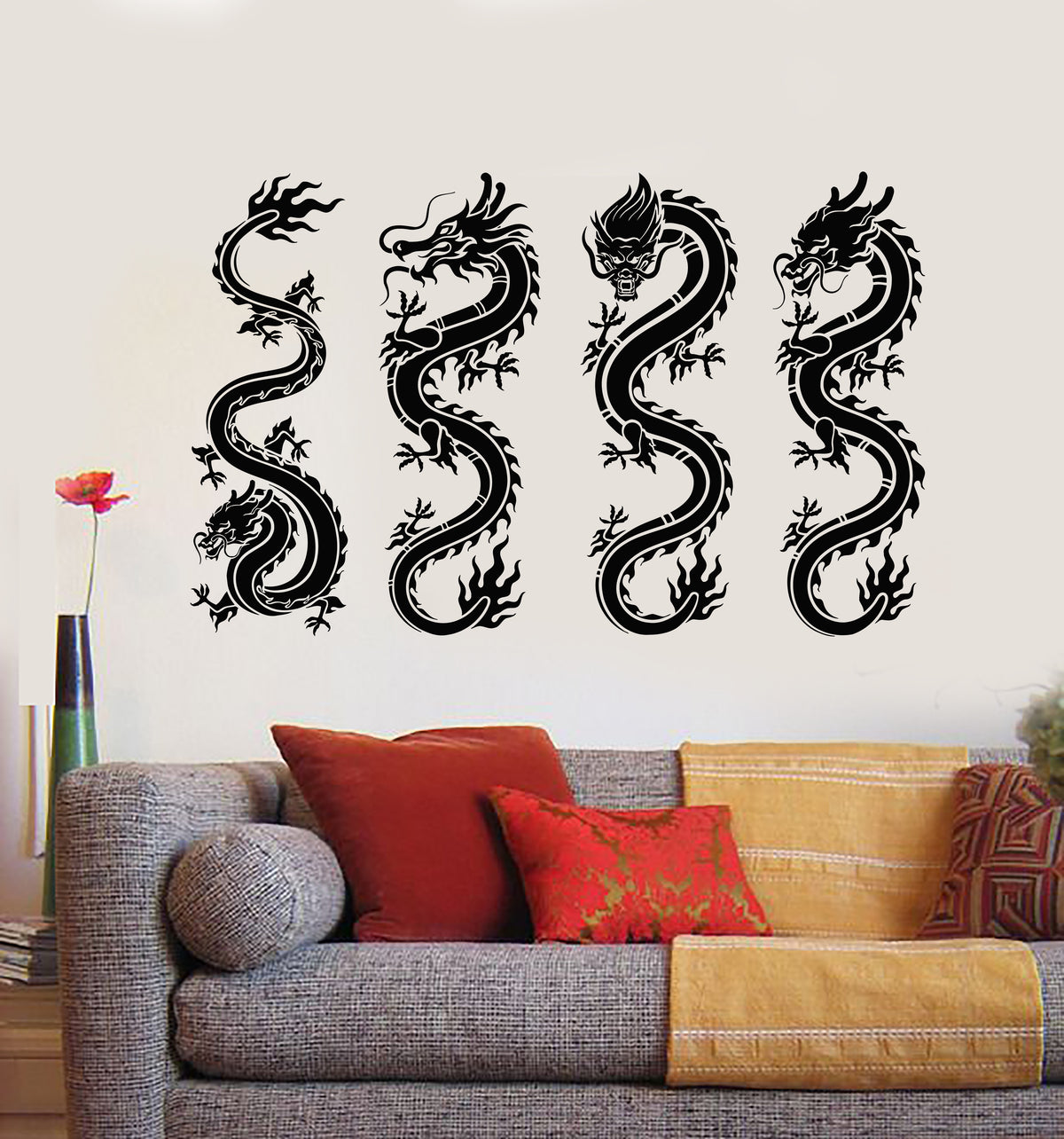 Vinyl Wall Decal Traditional Chinese Dragon Long Mythology Stickers Mu ...