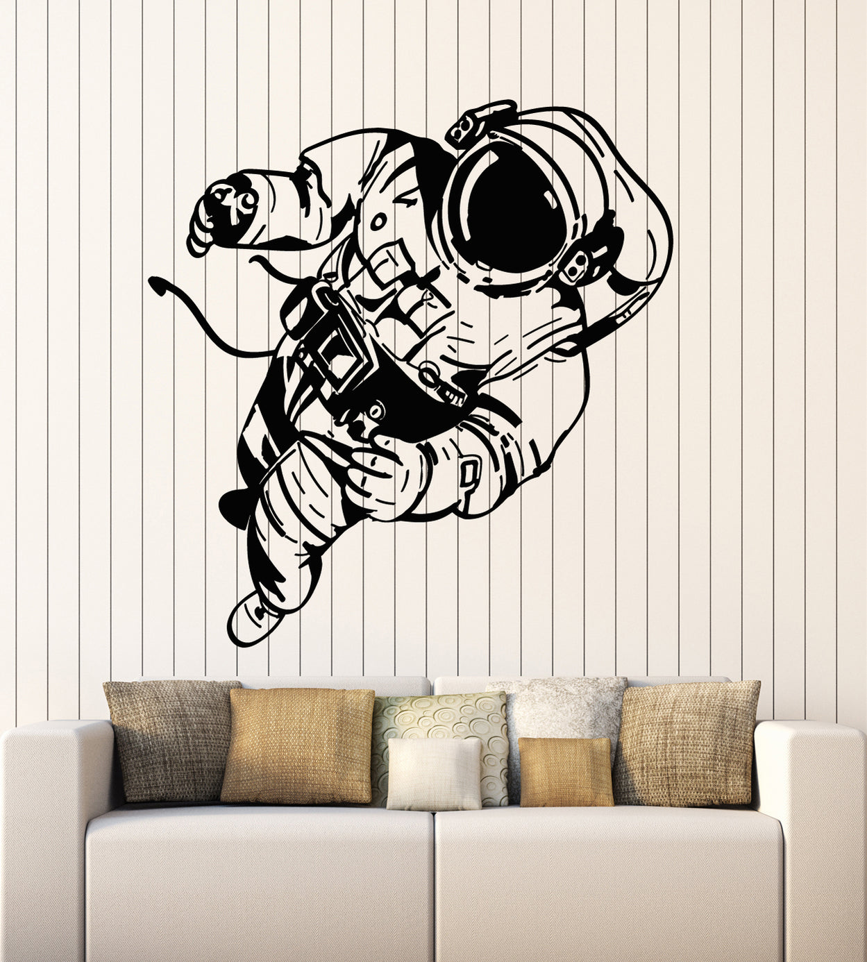 Vinyl Wall Decal Space Cosmic Spaceman Astronaut Costume Stickers Mura ...
