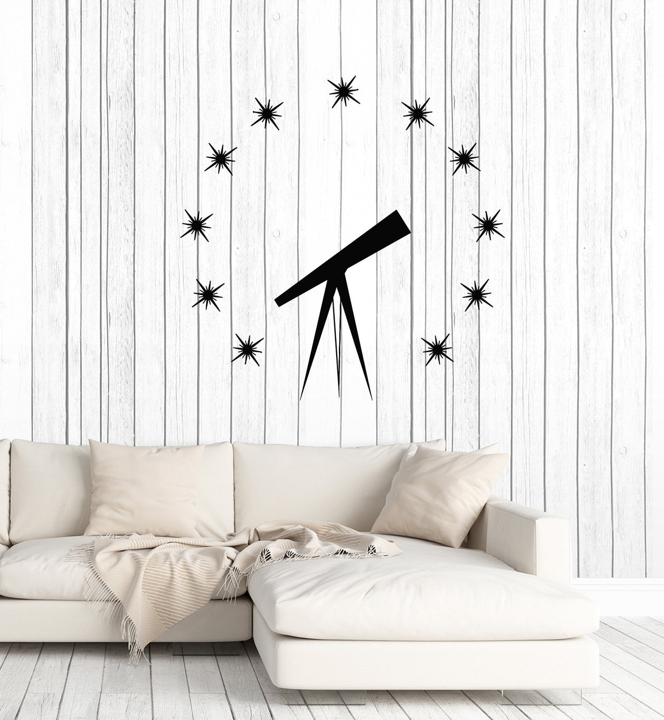 Vinyl Wall Decal Astronomy Science Stars Telescope Planetarium Decor S ...