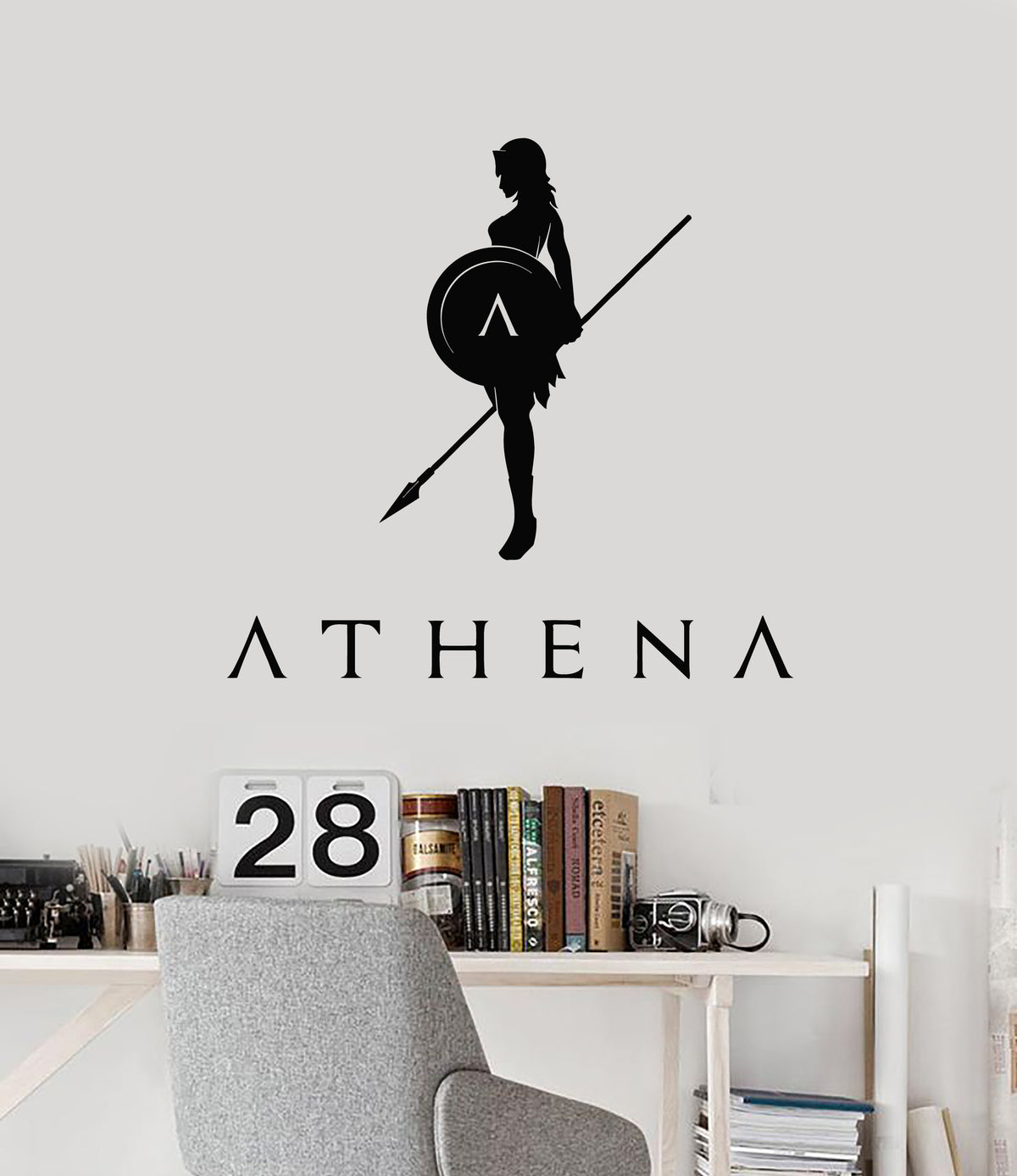 Vinyl Wall Decal Ancient Greek Myth Woman Athena Goddess Stickers Mura ...
