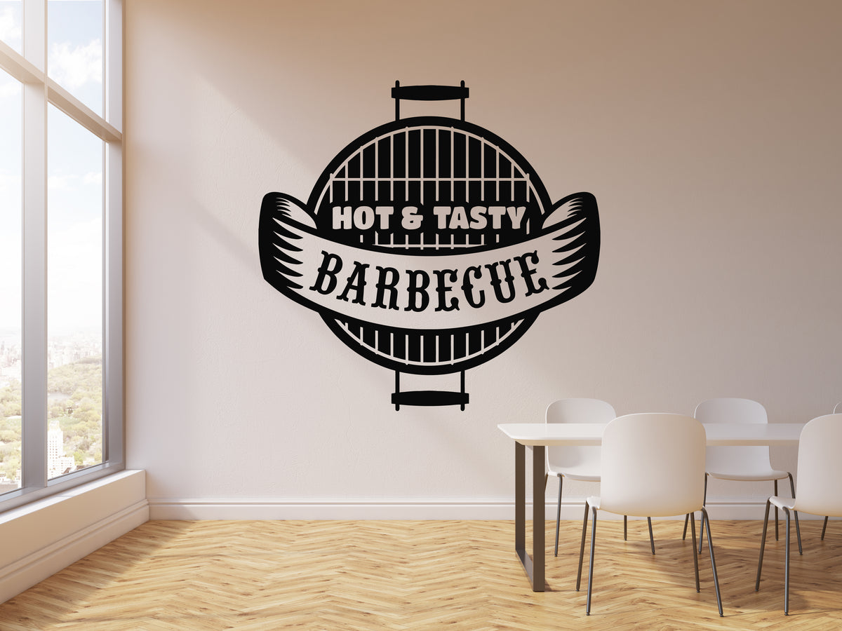 Vinyl Wall Decal Hot Tasty Barbecue Grill Bar Restaurant Fresh Meat St ...