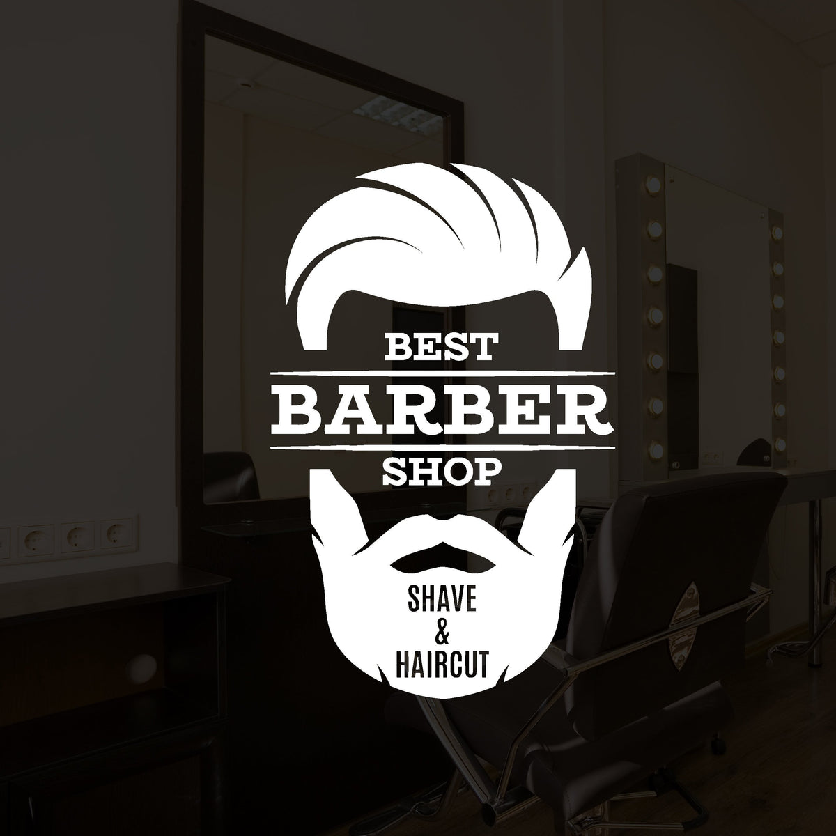 Vinyl Wall Decal Barber Shop Shave Haircut Hair Salon Logo Stickers Mu ...