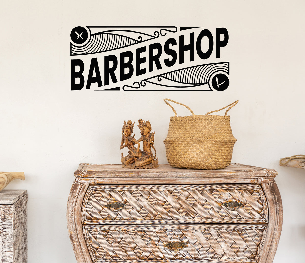 Vinyl Wall Decal Barbershop Man's Style Beauty Hair Shaves Stickers Mu ...
