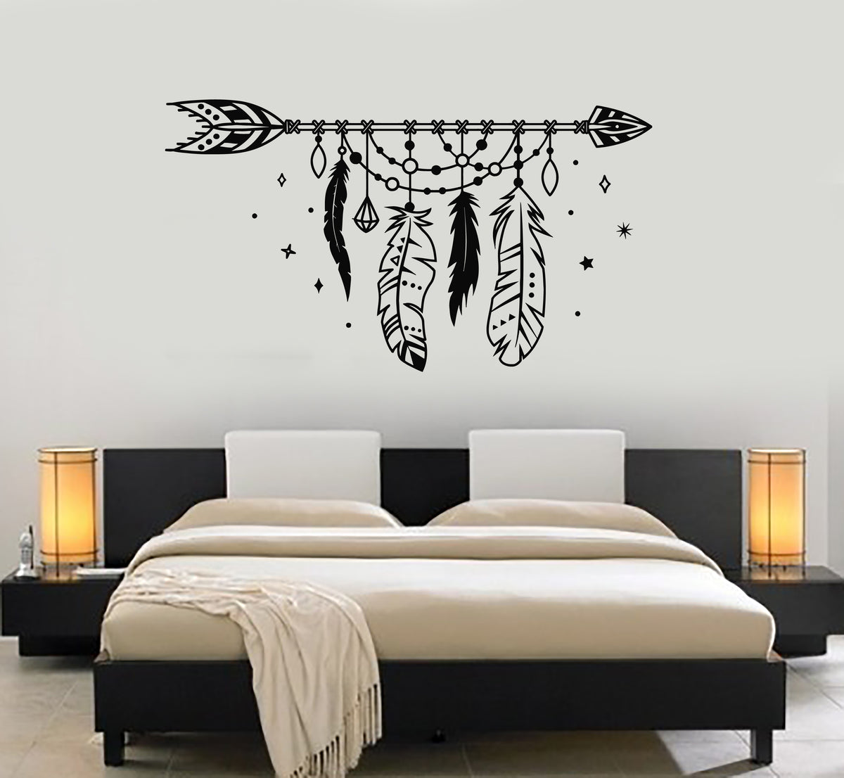 Vinyl Wall Decal Beautiful Dream Catchers Native American Design Stick ...