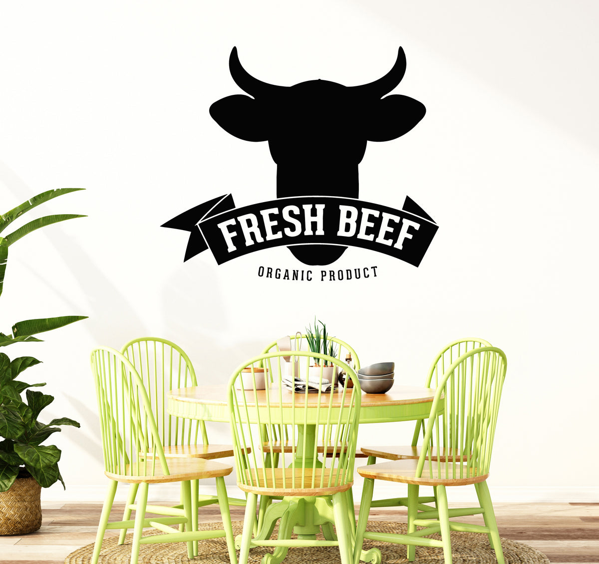 Vinyl Wall Decal Fresh Beef Organic Product Meat Steak Grill Stickers ...