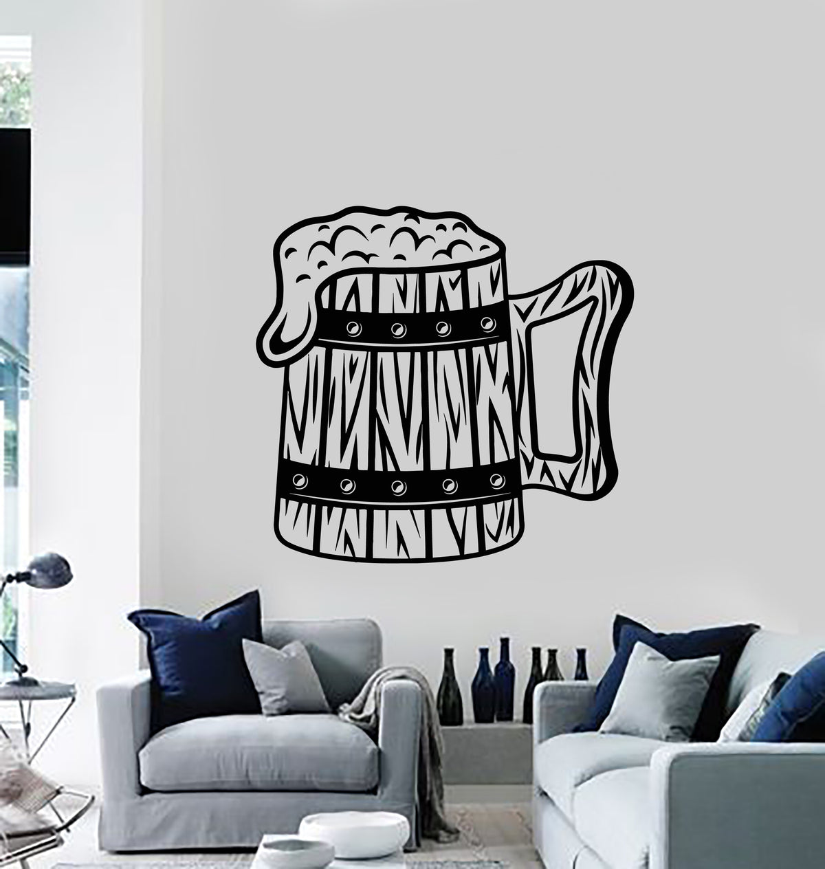 Vinyl Wall Decal Mug Hop Beer Foam Pub Alcohol Beerhouse Stickers Mura ...