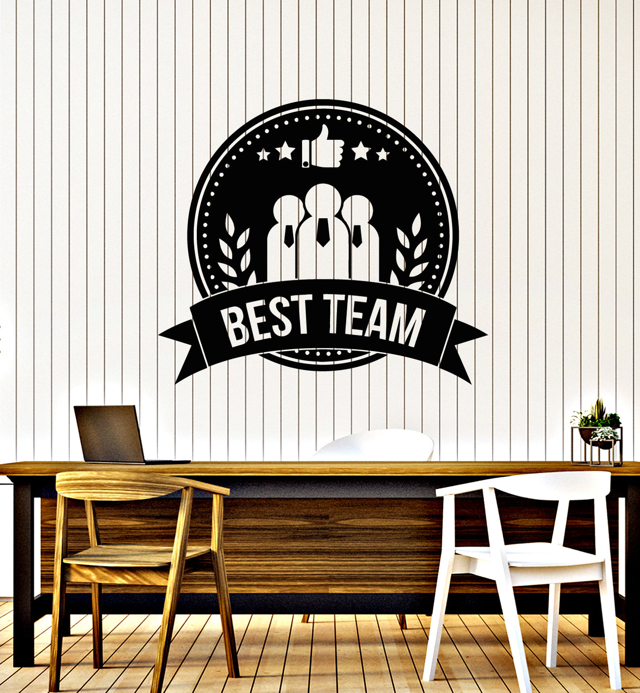 Vinyl Wall Decal Teamwork Job Medal Best Team Work Office Stickers Mur ...