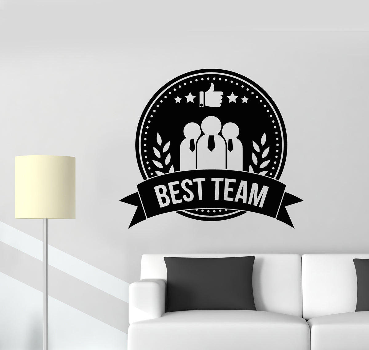 Vinyl Wall Decal Teamwork Job Medal Best Team Work Office Stickers Mur ...
