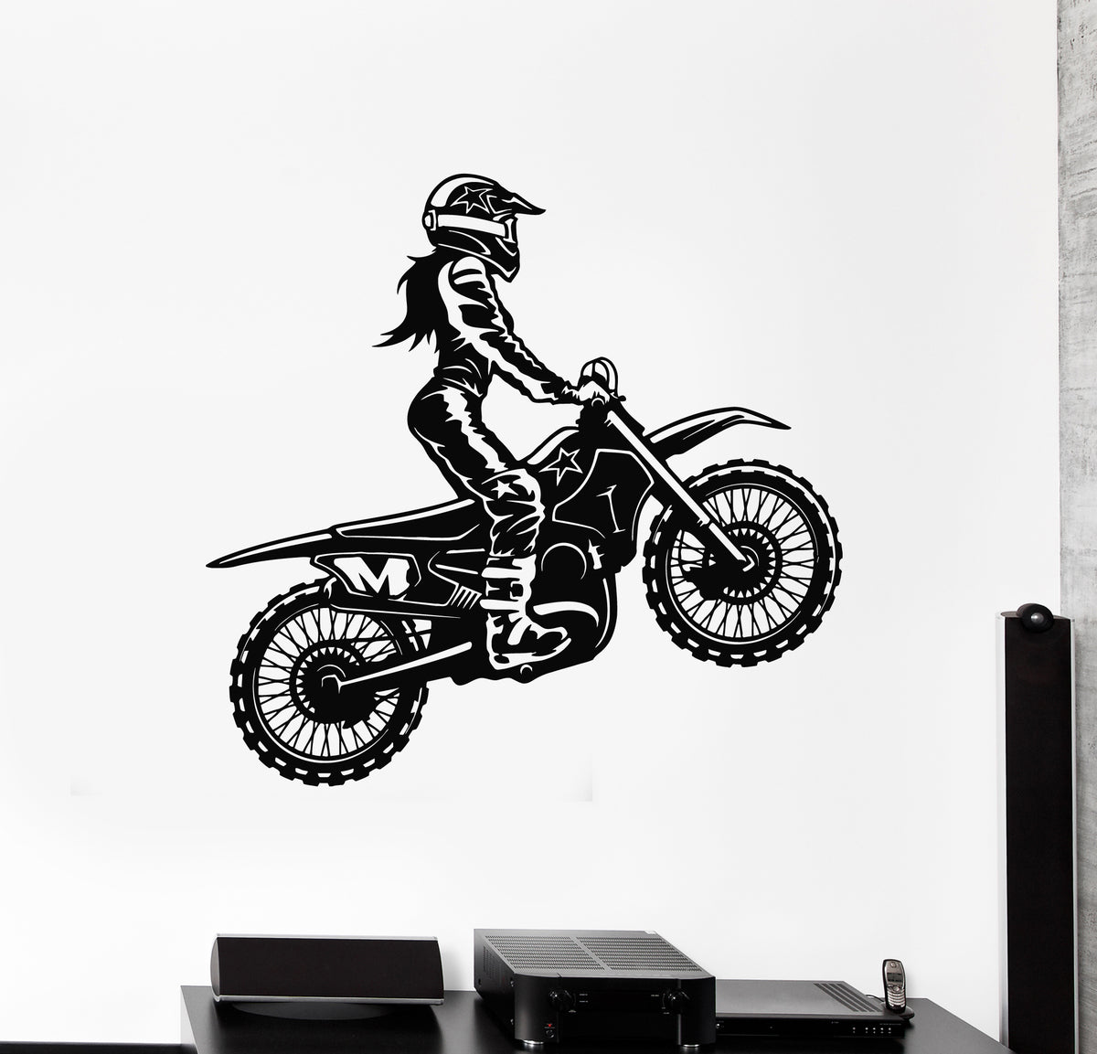 Vinyl Wall Decal Girl Rider Motorsports Baker Extreme Sport Stickers M ...