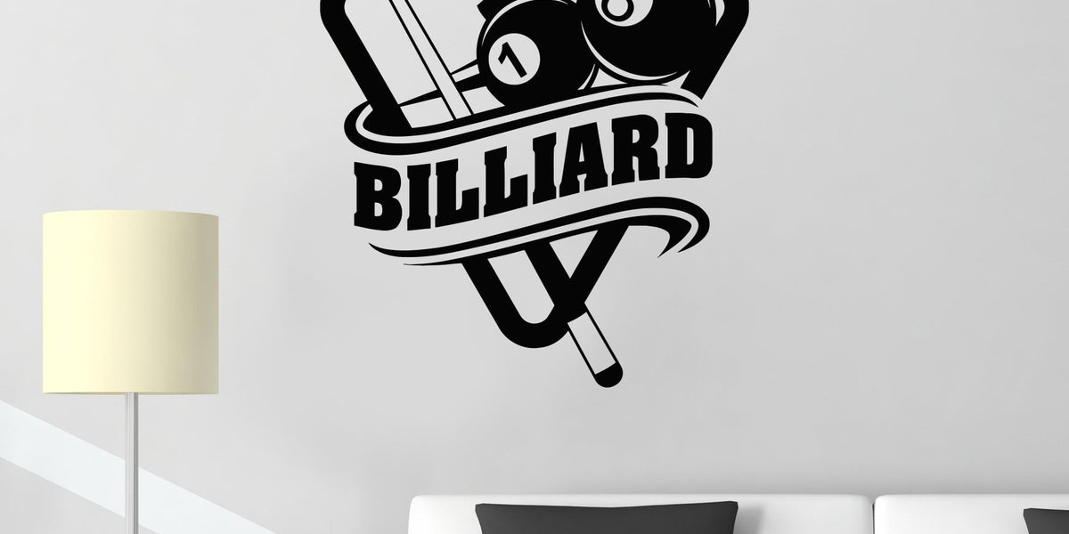 Vinyl Wall Decal Poolroom Billiard Interior Decor Room Art Stickers Mu ...