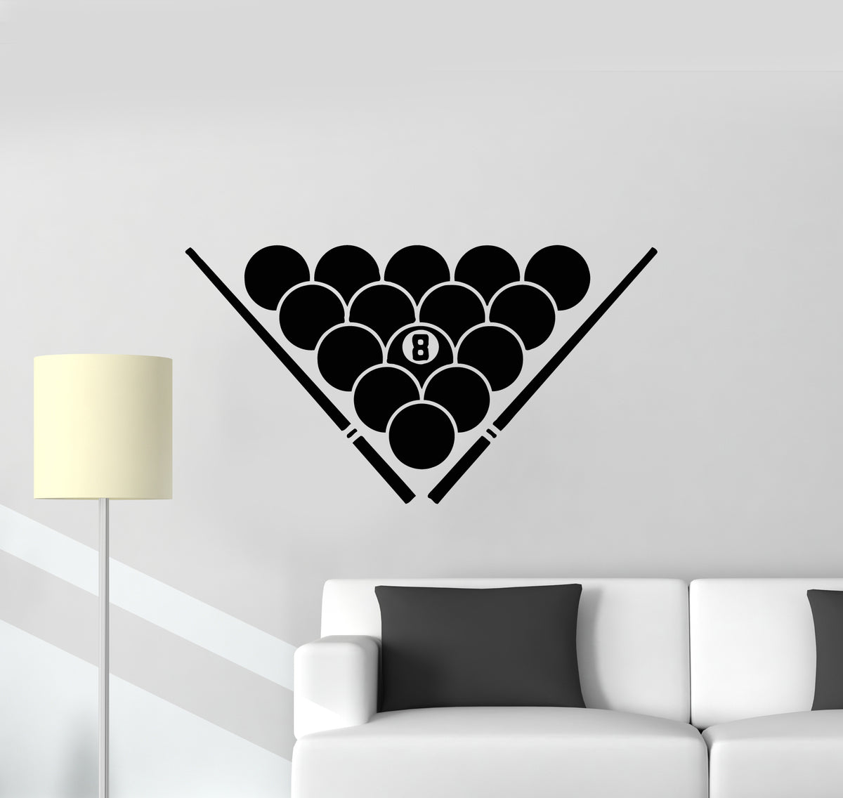 Vinyl Wall Decal Billiards Balls Entertainment Man Cave Pool Room Stic ...