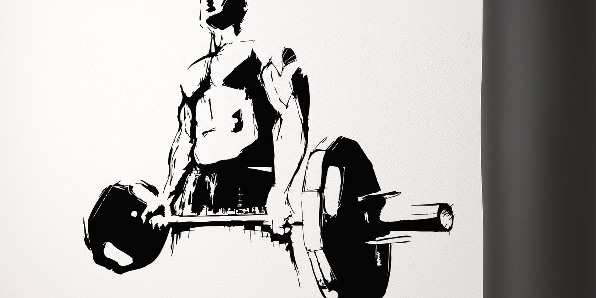 Vinyl Wall Decal Muscled Man Powerlifting Sports Fitness Gym Bodybuild ...