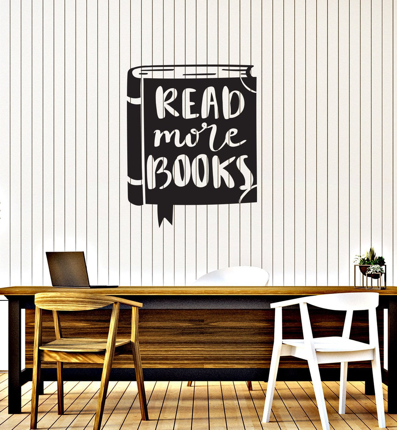 Vinyl Wall Decal Reading Room Corner Library Saying Book Shop Interior ...