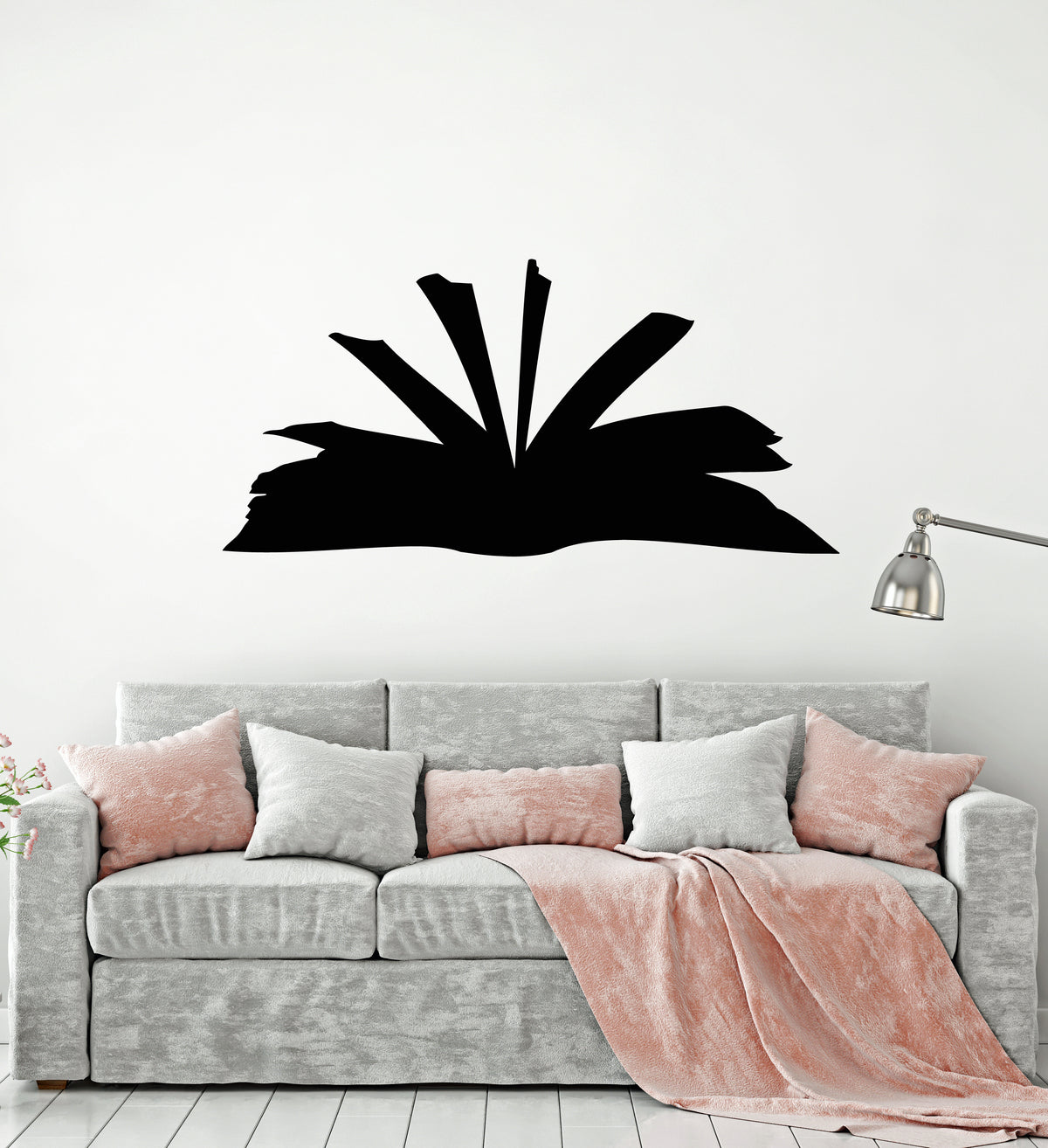 Vinyl Wall Decal Open Book Reading Room Library Shop Stickers Mural (g ...