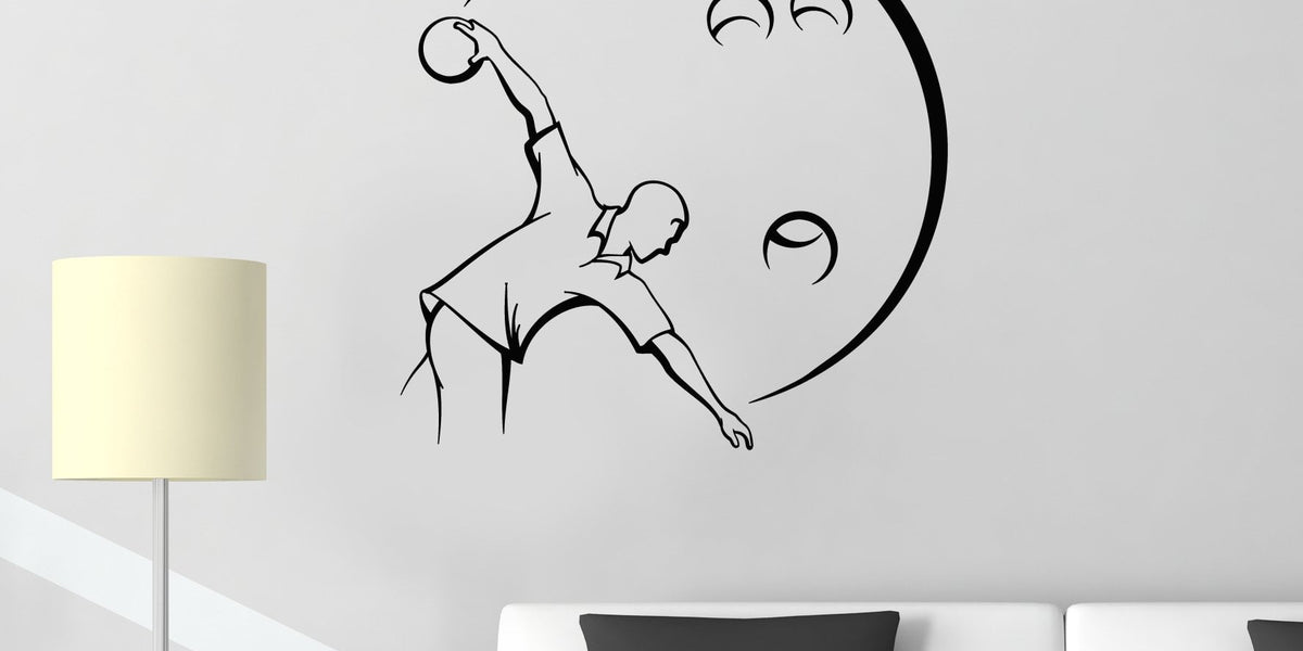 Vinyl Wall Decal Bowler Bowling Ball Player Man Decor Art Stickers Mur ...