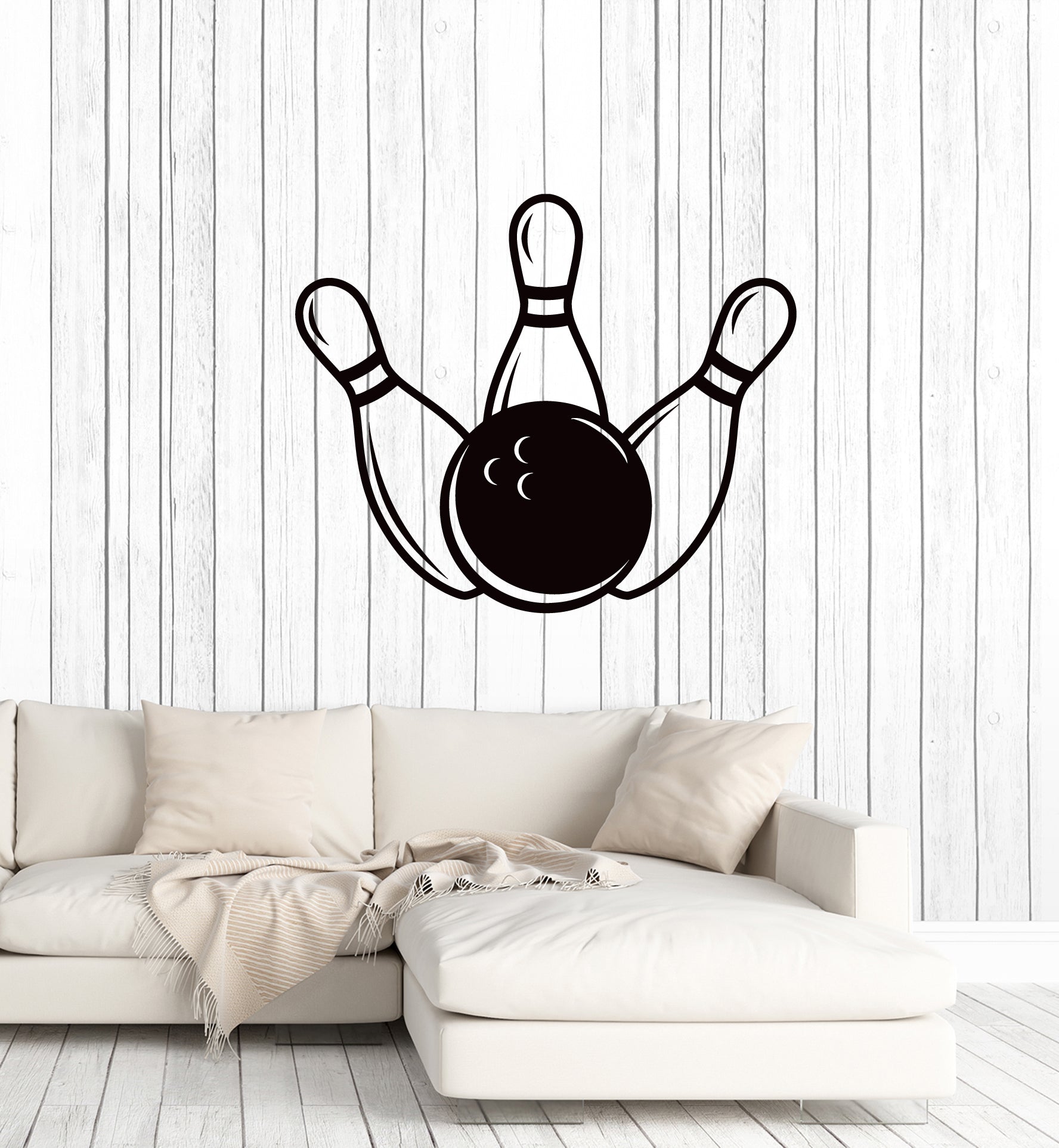 Vinyl Wall Decal Bowling Center Ball Creative Idea Decor Stickers Mura ...