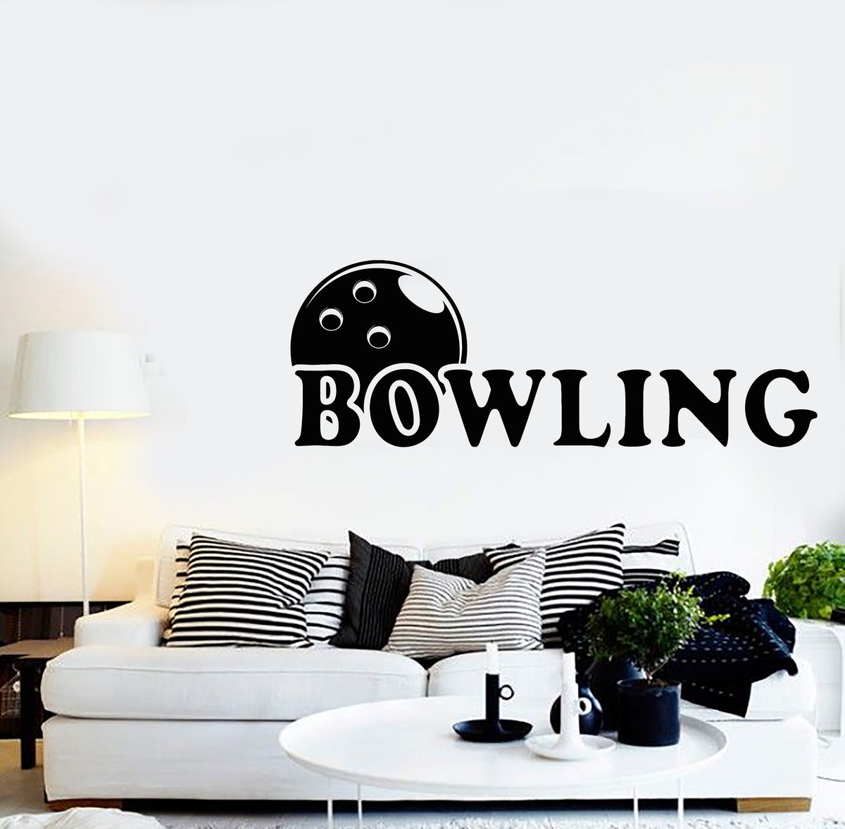 Vinyl Wall Decal Bowling Club Sport Entertainment Center Stickers Mura ...