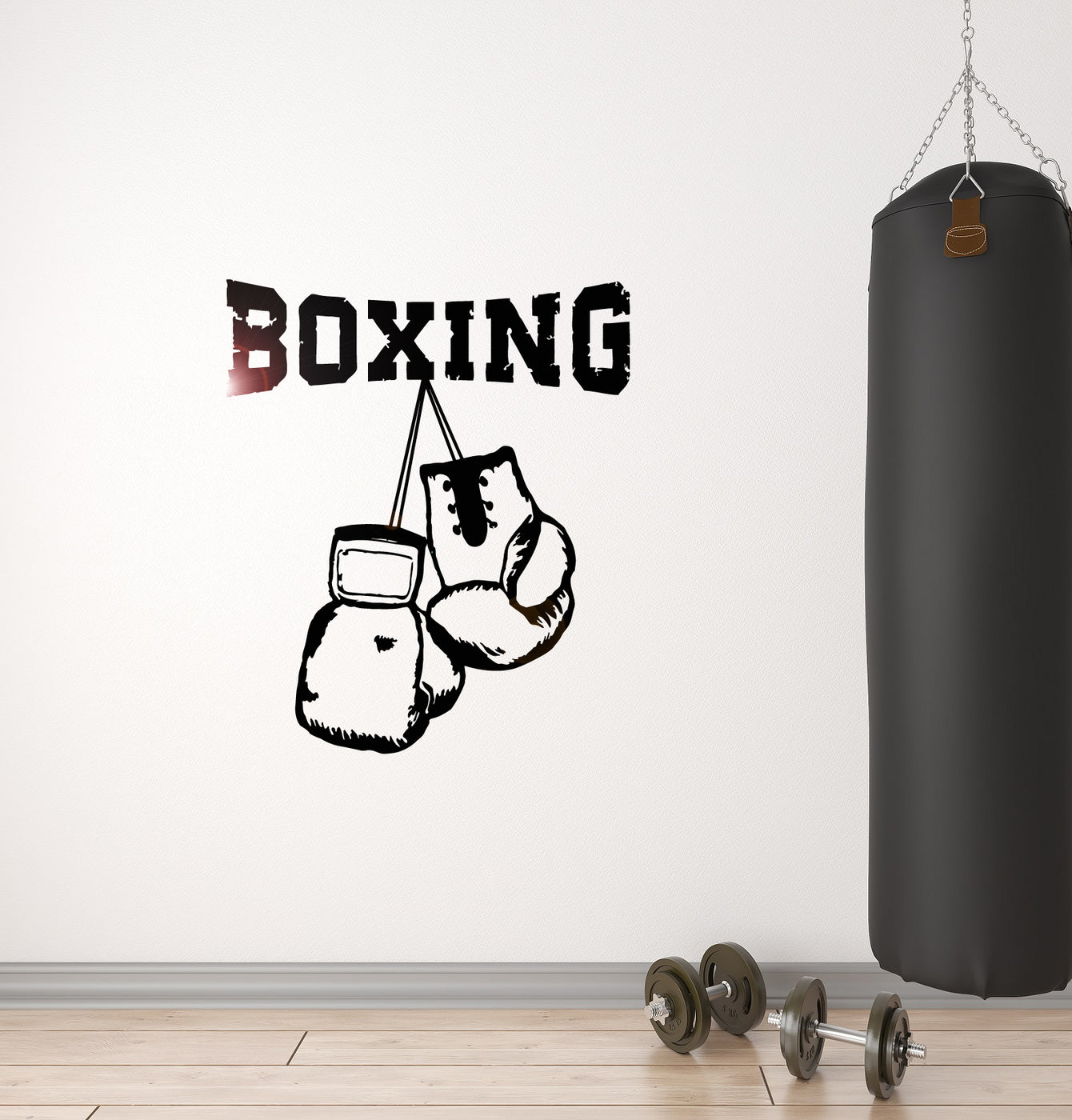 Vinyl Wall Decal Sport Boxer Boxing Gloves Fighter Gym Stickers Unique ...