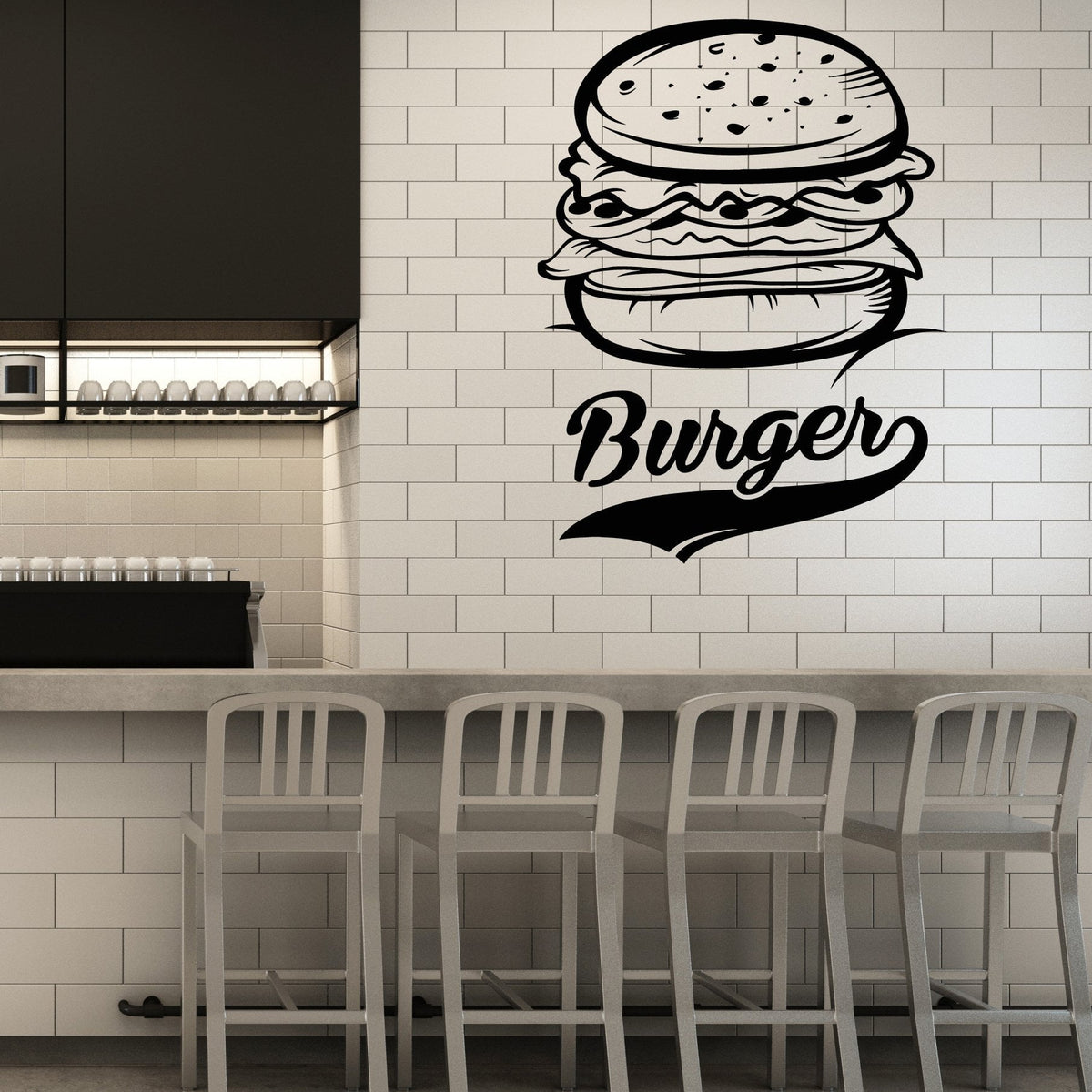 Vinyl Wall Decal Burger Fast Food Restaurant Food Truck Art Stickers M ...