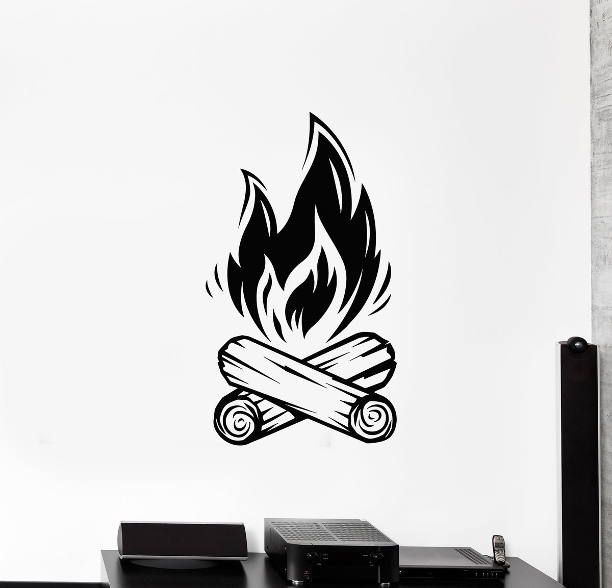 Vinyl Wall Decal Campfire Bonfire Camping Fire Fireplace Stickers Mura ...