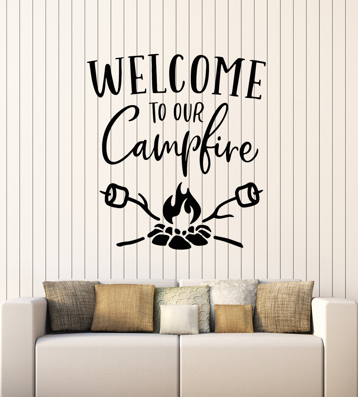 Vinyl Wall Decal Adventure Camp Welcome To Our Campfire Stickers Mural ...