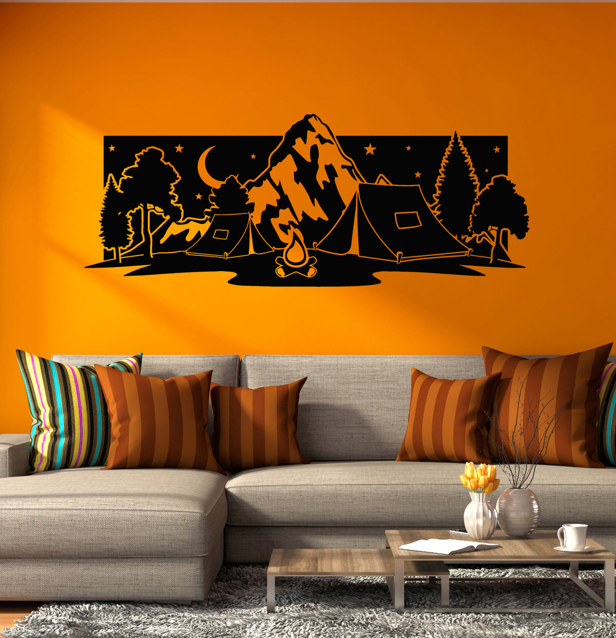 Vinyl Wall Decal Forest Camping Extreme Adventure Camp Stickers Mural ...