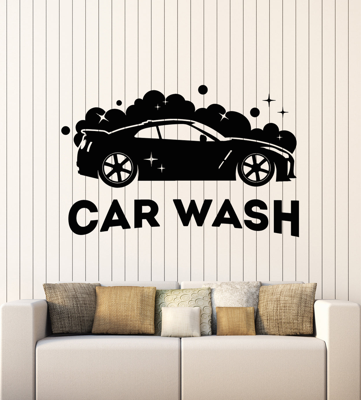 Vinyl Wall Decal Auto Car Wash Cleaning Service Garage Art Stickers Mu ...