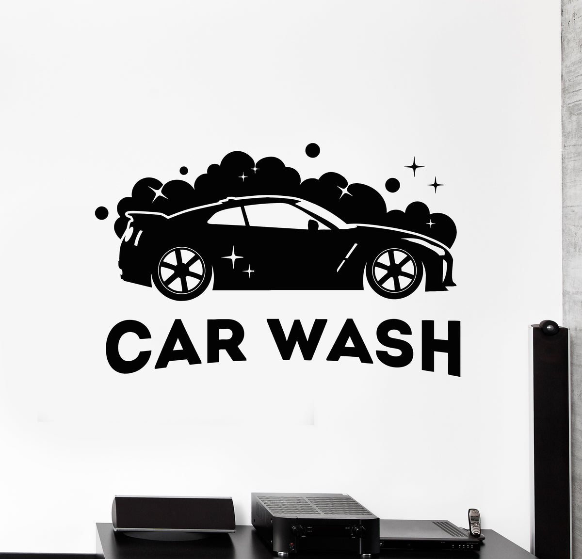 Vinyl Wall Decal Auto Car Wash Cleaning Service Garage Art Stickers Mu ...