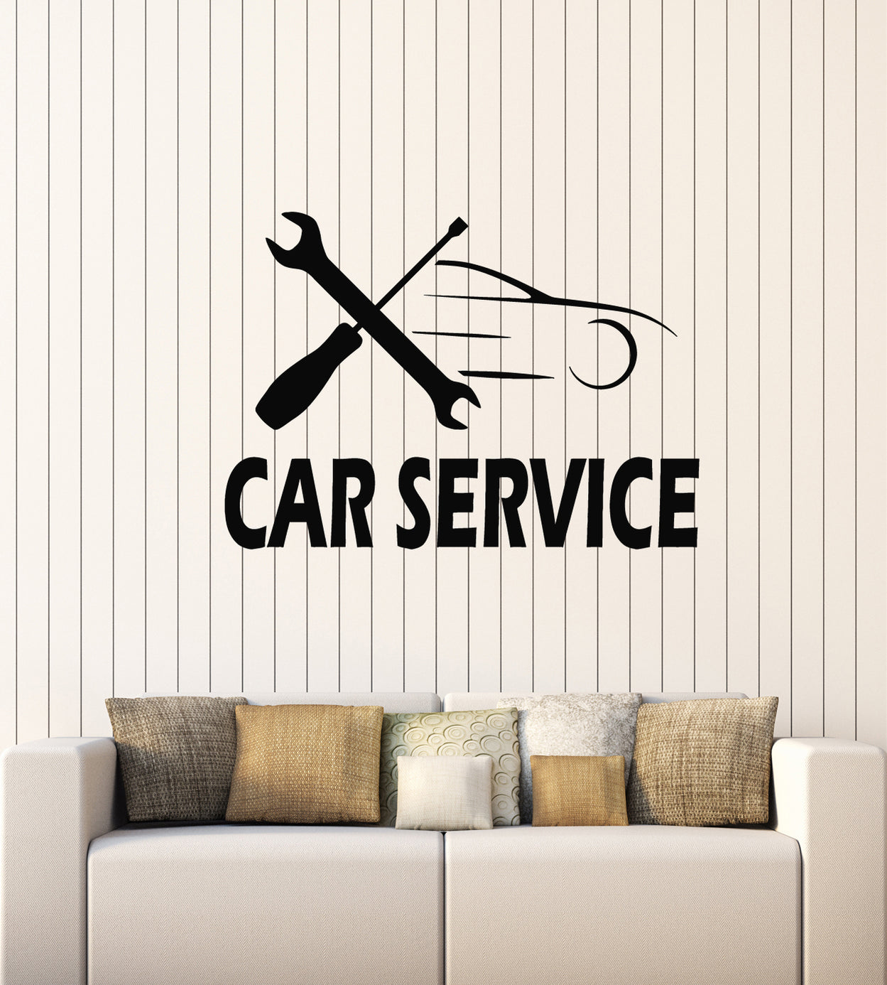 Vinyl Wall Decal Mechanic Auto Repair Car Service Logo Stickers Mural ...