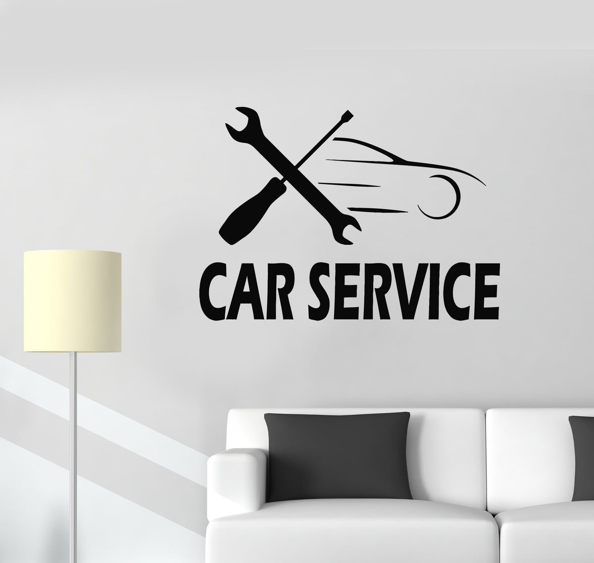 Vinyl Wall Decal Mechanic Auto Repair Car Service Logo Stickers Mural ...