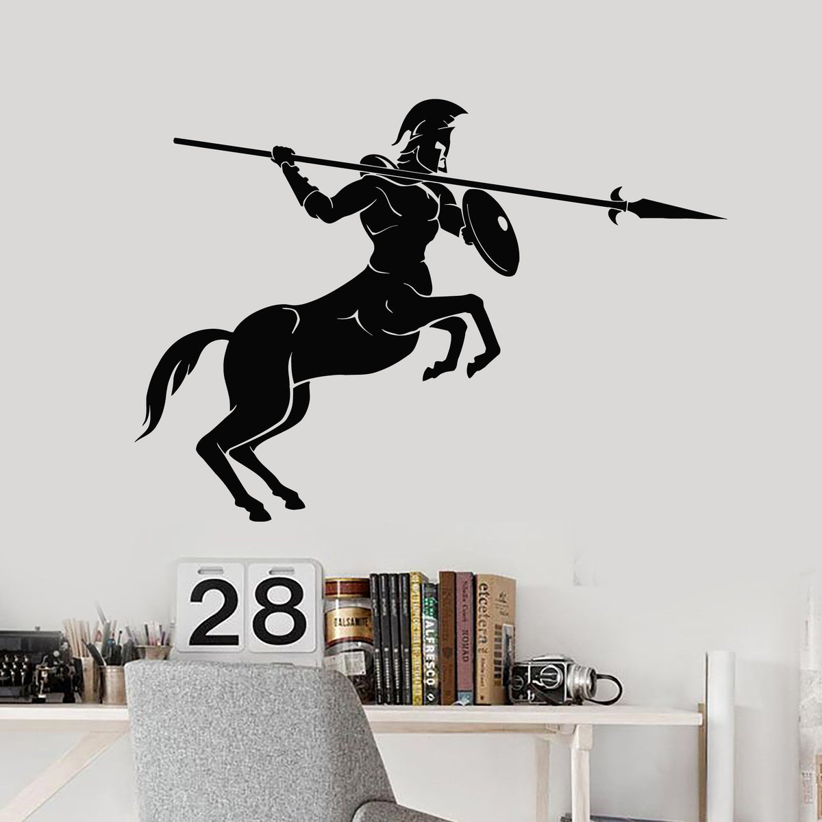 Vinyl Wall Decal Centaur Spear Mythical Creature Fantasy Boy Room Stic ...