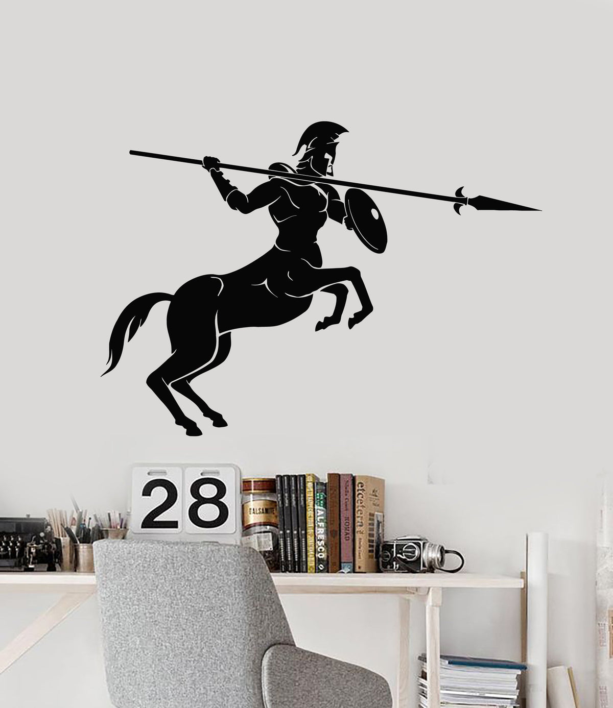 Vinyl Wall Decal Centaur Spear Mythical Creature Fantasy Boy Room Stic ...