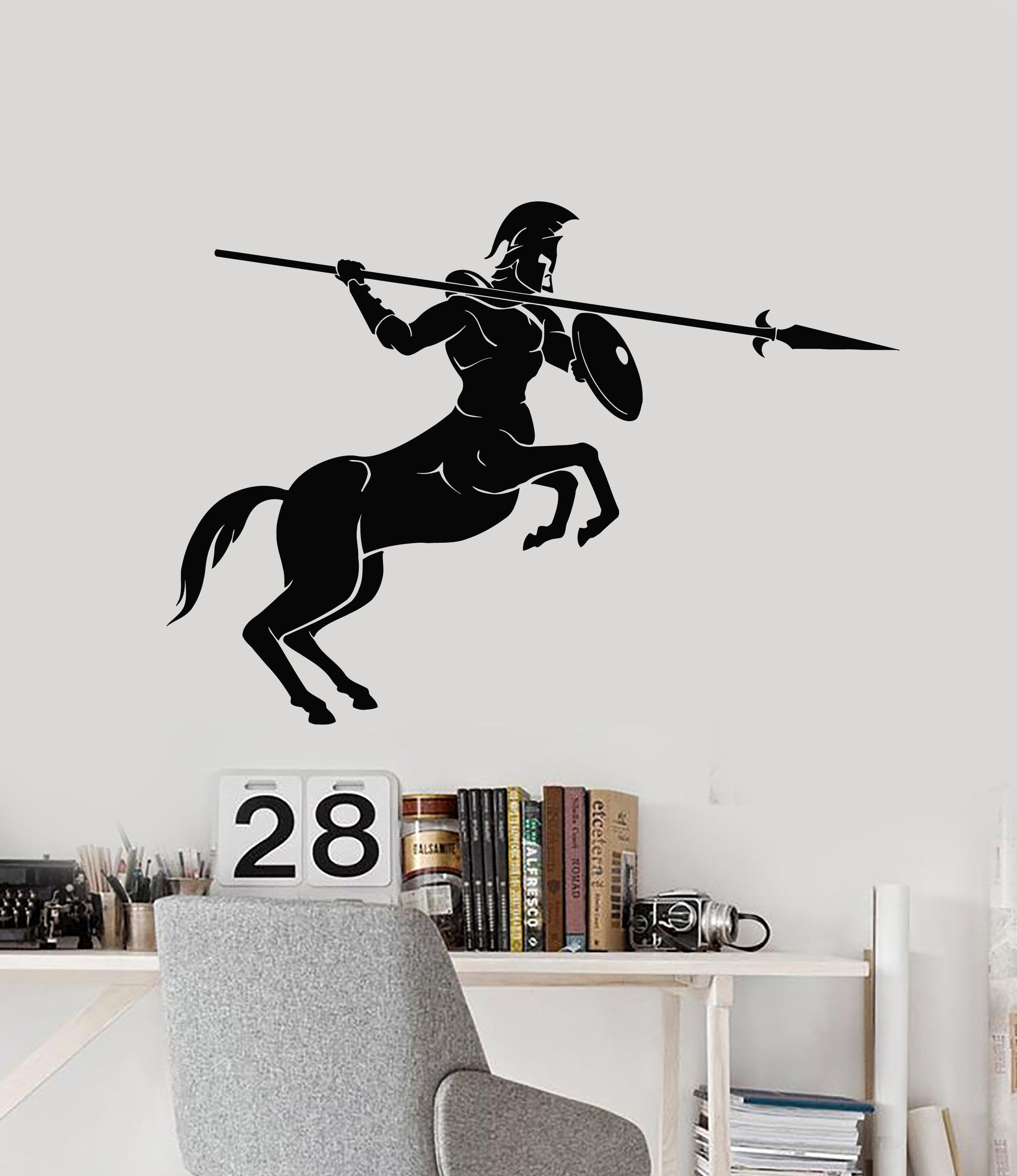 Vinyl Wall Decal Centaur Spear Mythical Creature Fantasy Boy Room Stic ...
