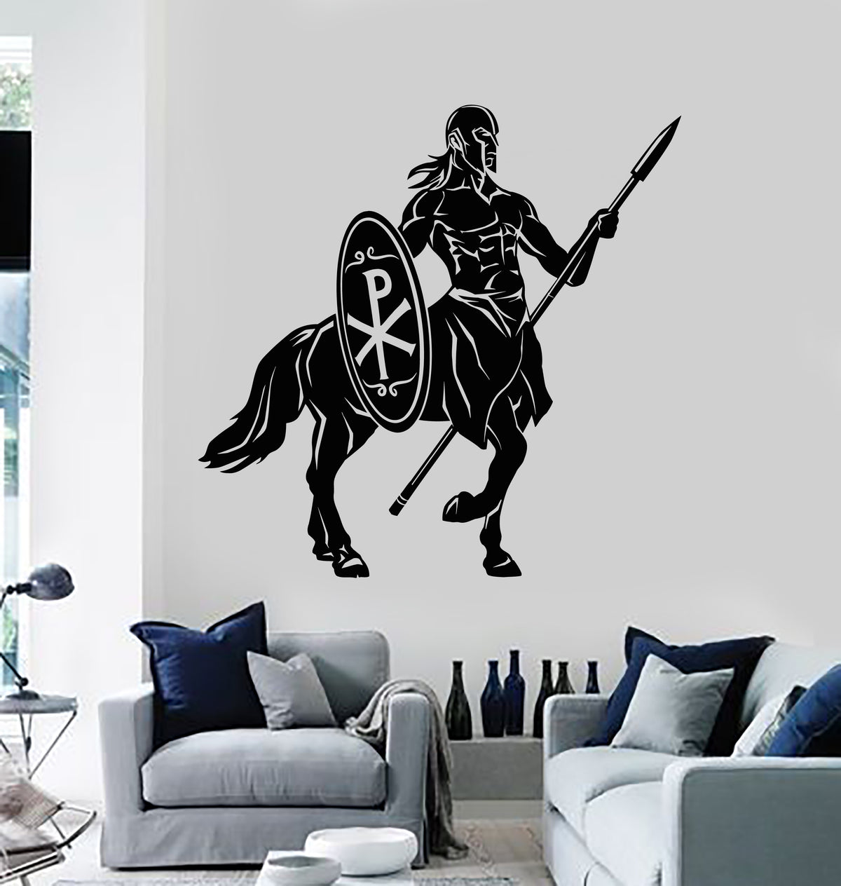 Vinyl Wall Decal Centaur Mythical Creature Fantasy Spear Shield Sticke ...