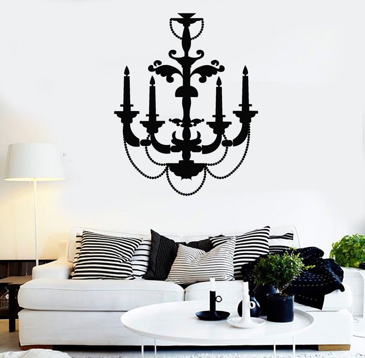 Vinyl Wall Decal Chandelier Light Lighting Room Home Interior Stickers ...