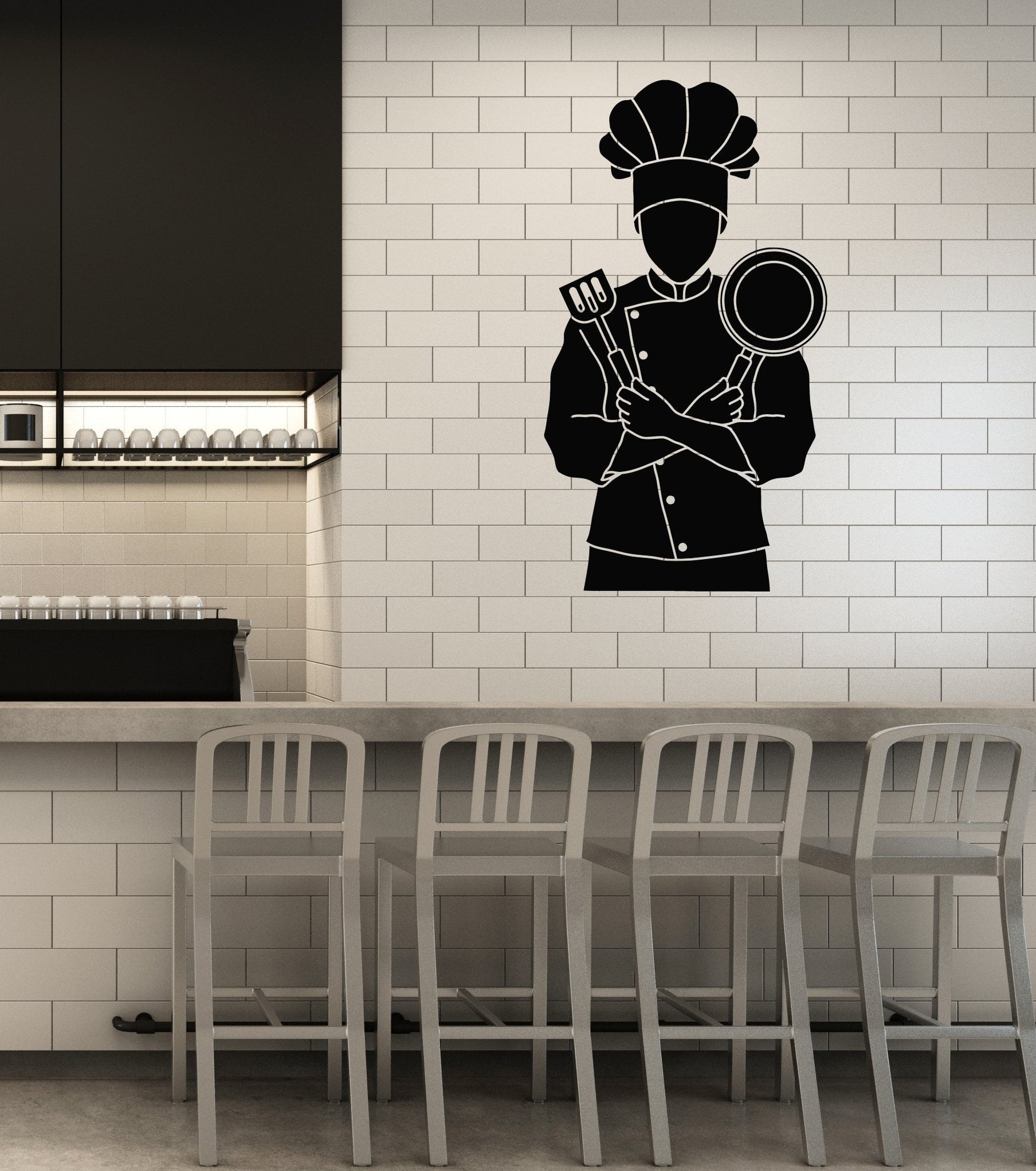 Vinyl Wall Decal Chef Cook Restaurant Kitchen Cooking Dining Room Stic ...