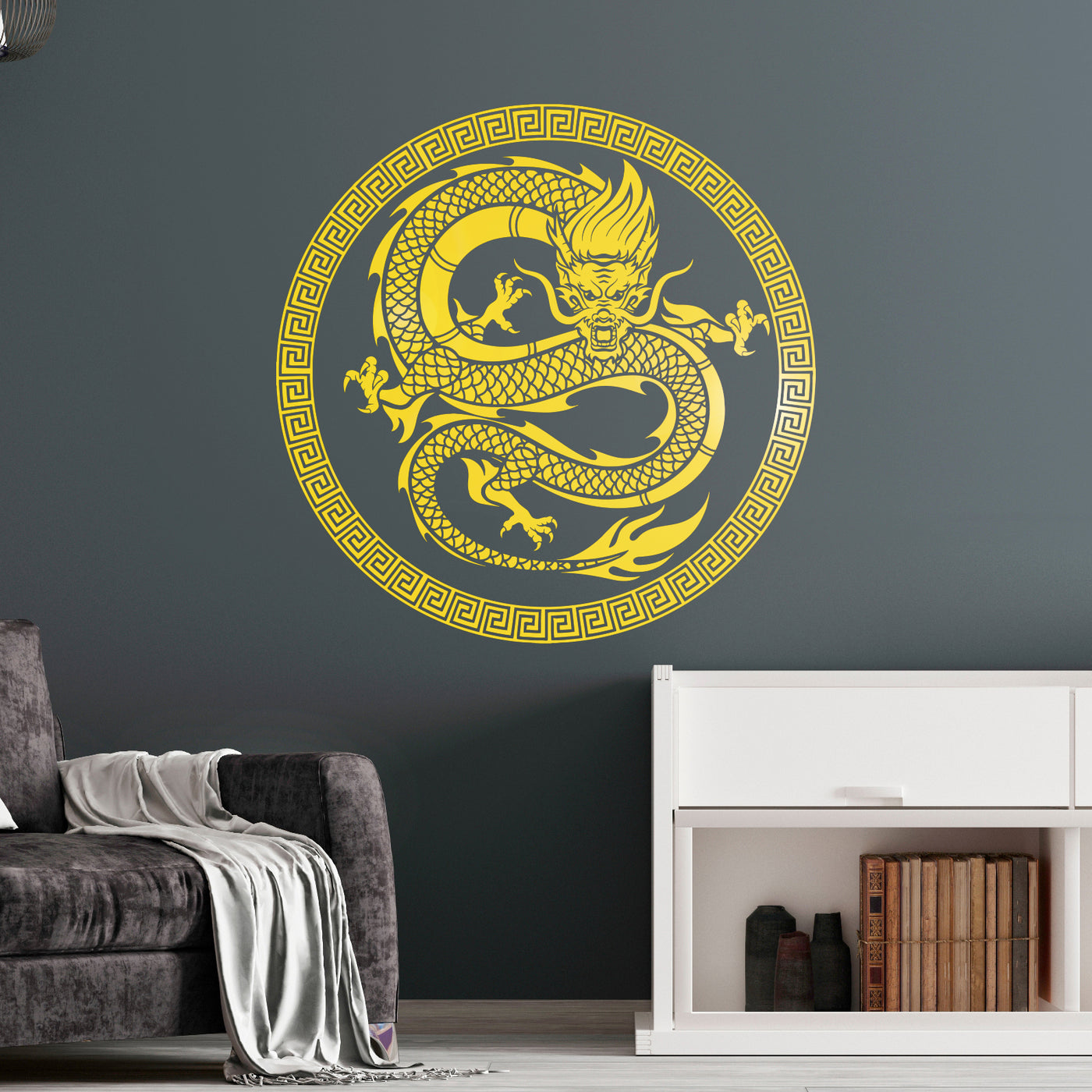 Vinyl Wall Decal Chinese Art Dragon Ornament Asian Style Stickers Uniq ...
