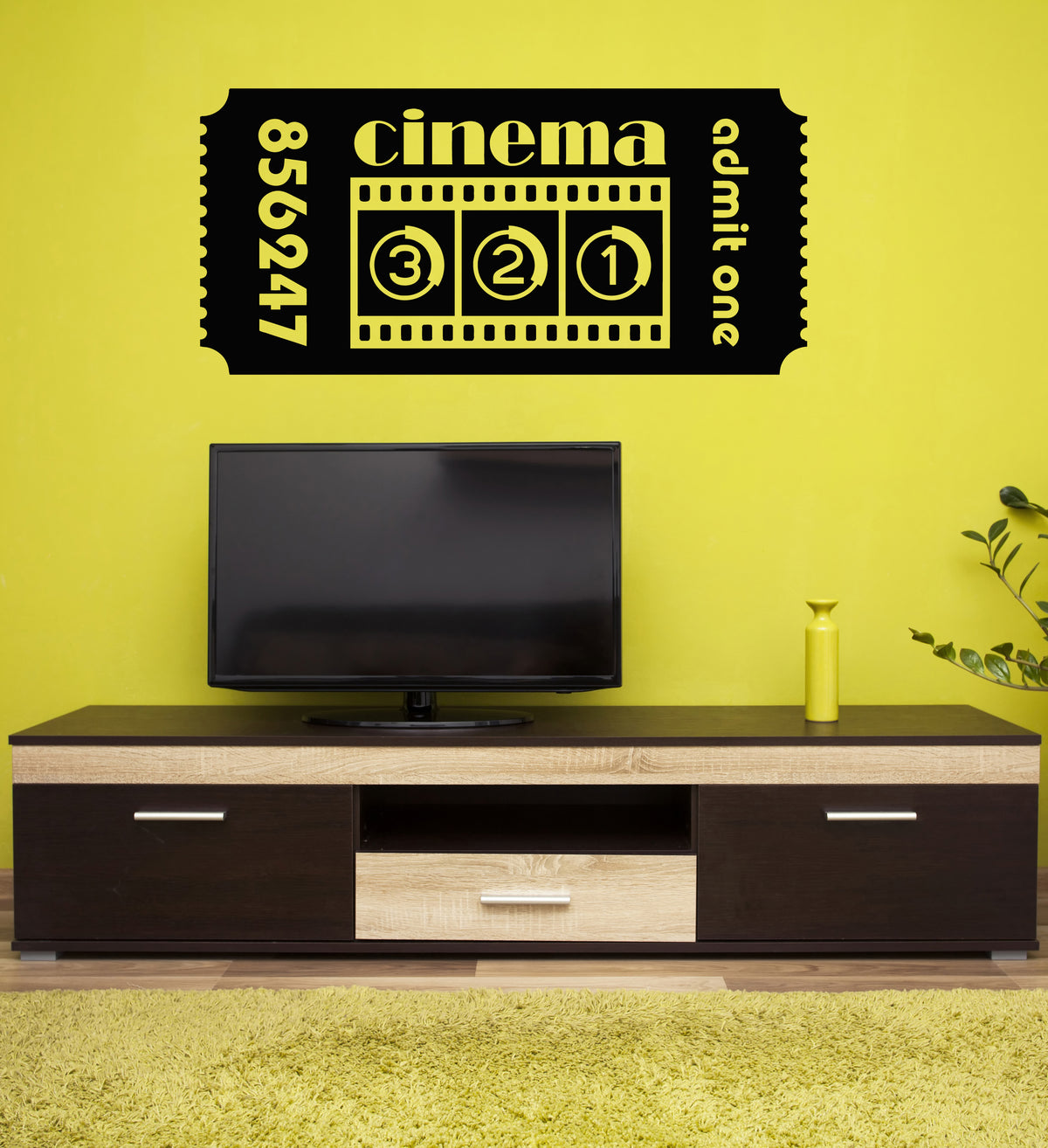 Vinyl Wall Decal Ticket Cinema Film Movie Cinematography Room Stickers ...