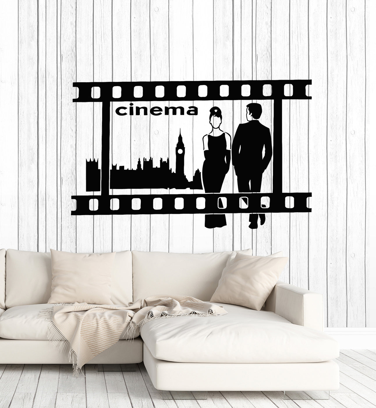 Vinyl Wall Decal Cinema Strip TV Film Retro Movie Media Room London St ...