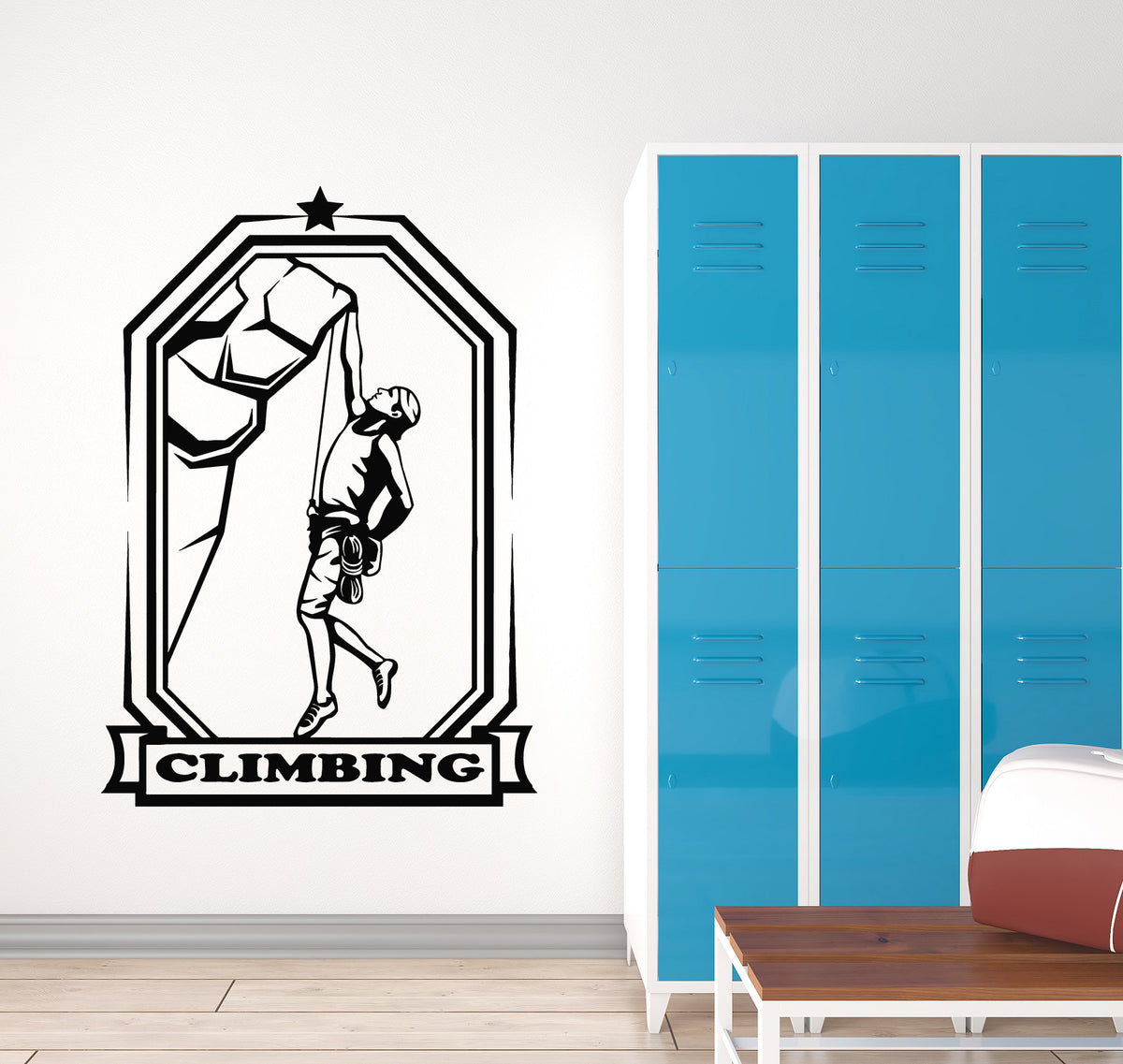 Vinyl Wall Decal Climbing Extreme Sport Climber Alpinism Stickers Mura ...