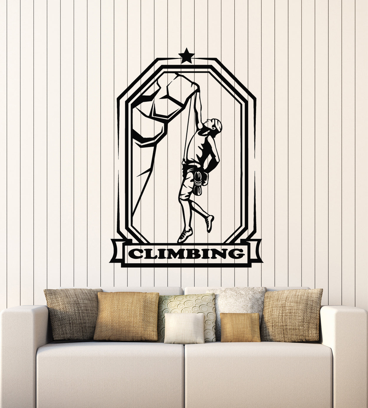 Vinyl Wall Decal Climbing Extreme Sport Climber Alpinism Stickers Mura ...
