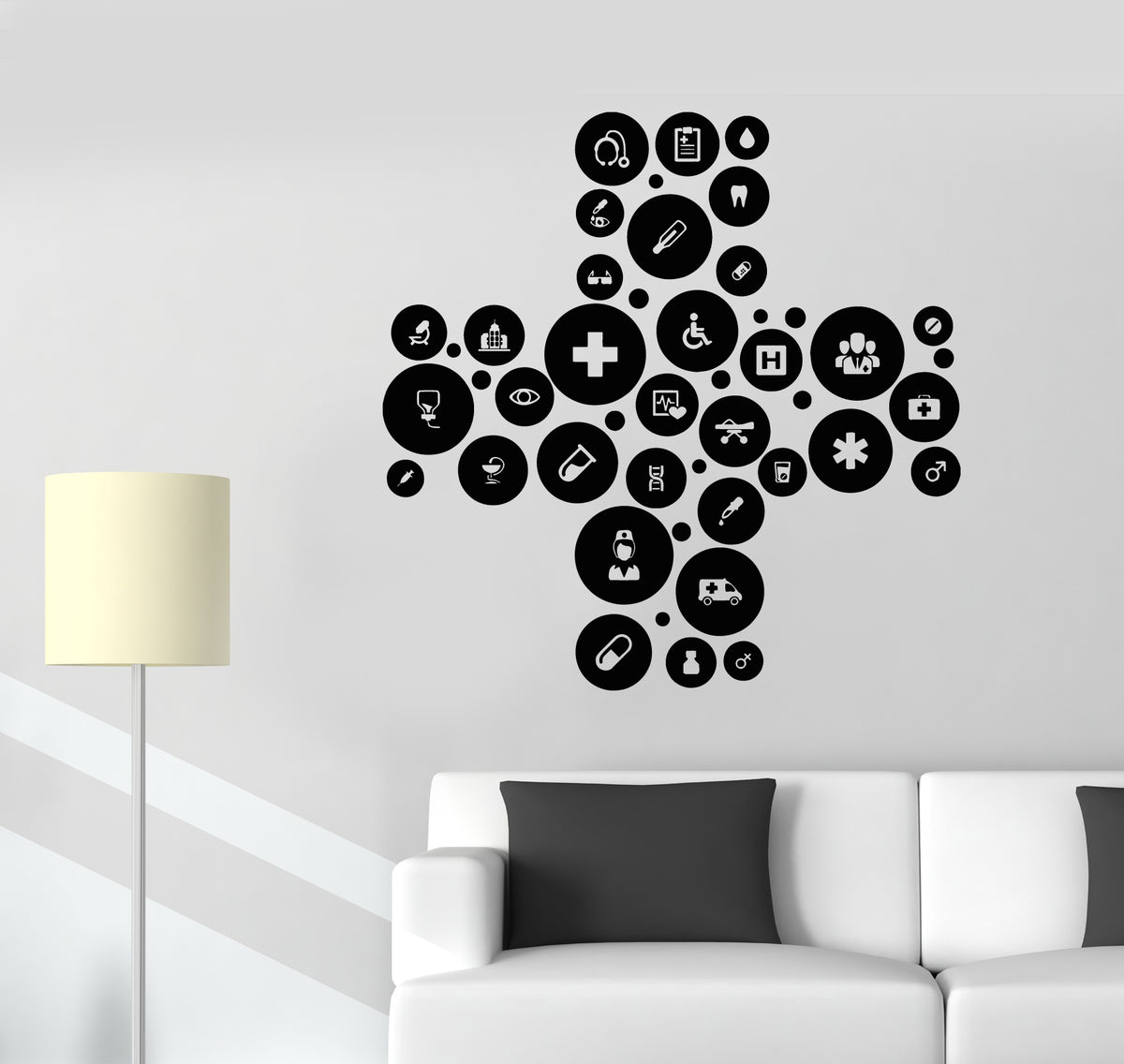 Vinyl Wall Decal Clinical Hospital Medical Cross Health Icons Stickers ...