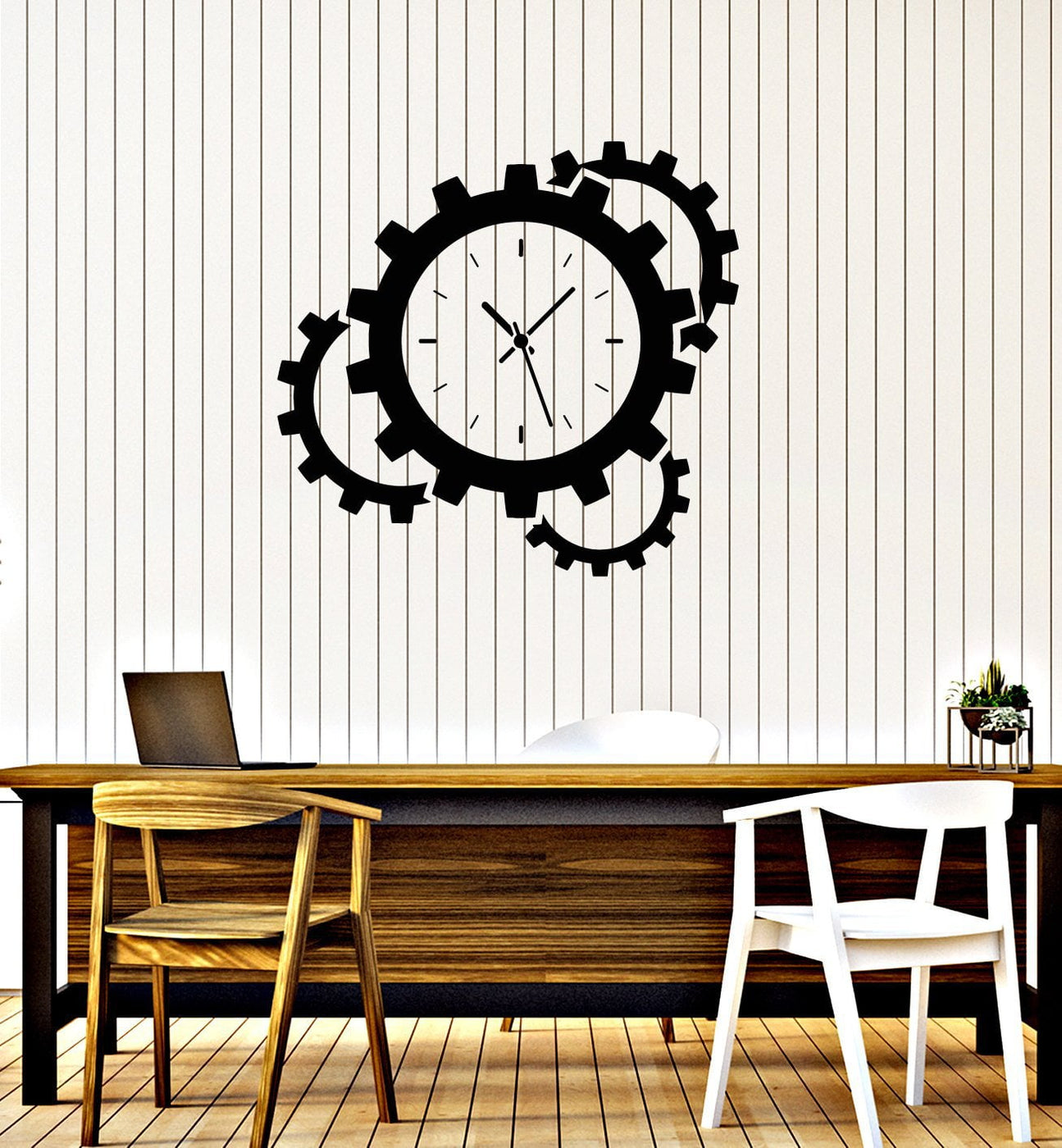 Vinyl Wall Decal Clocks Time Gears Steampunk Art Room Interior Sticker ...