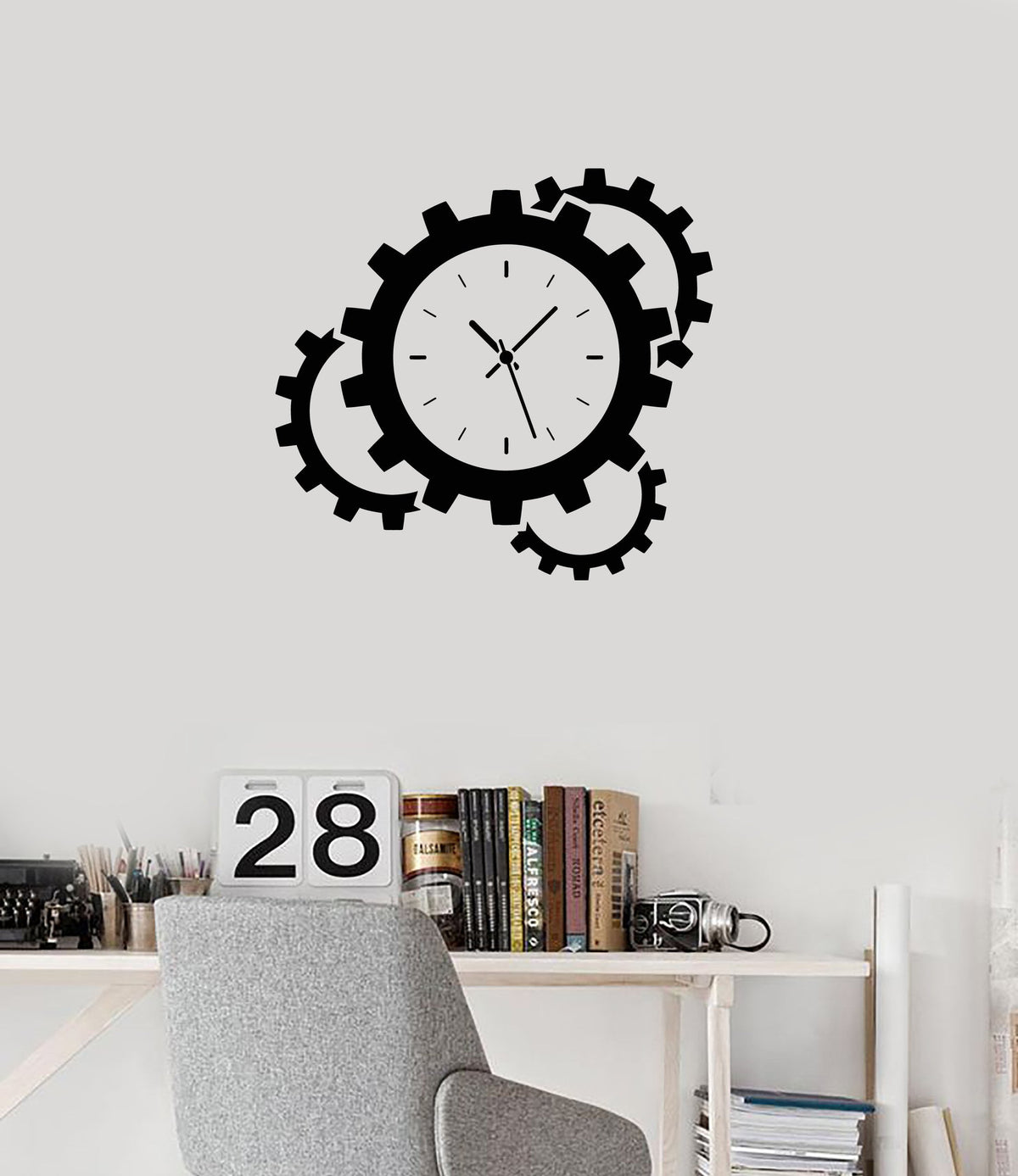 Vinyl Wall Decal Clocks Time Gears Steampunk Art Room Interior Sticker ...